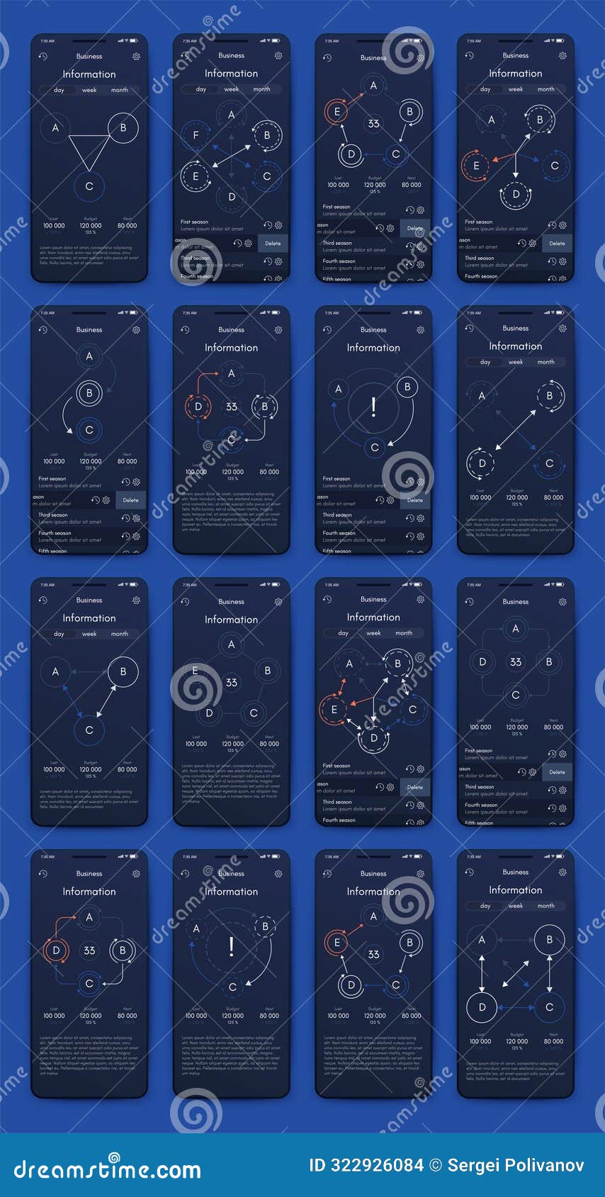 Vector Graphics Infographics with Mobile Phone. Template for Creating ...