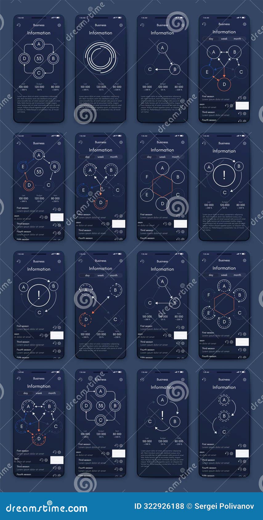 Vector Graphics Infographics with Mobile Phone. Template for Creating ...