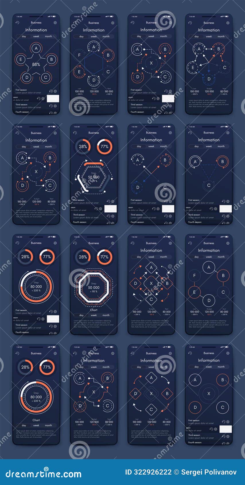 Vector Graphics Infographics with Mobile Phone. Template for Creating ...
