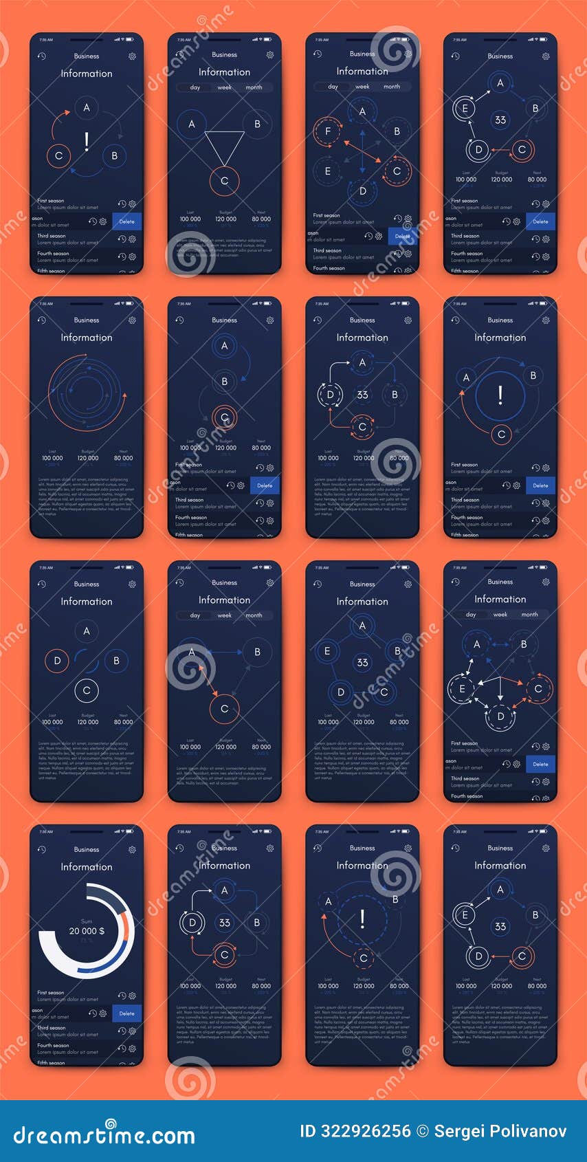 Vector Graphics Infographics with Mobile Phone. Template for Creating ...