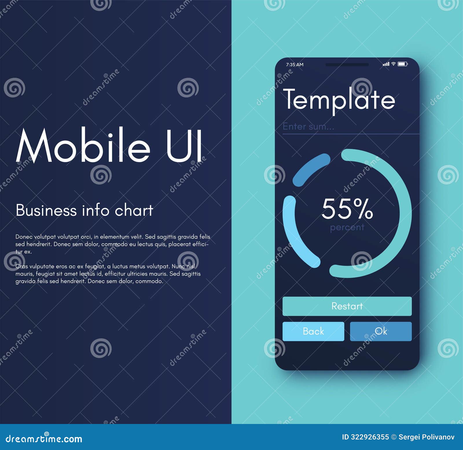 Vector Graphics Infographics with Mobile Phone. Template for Creating ...