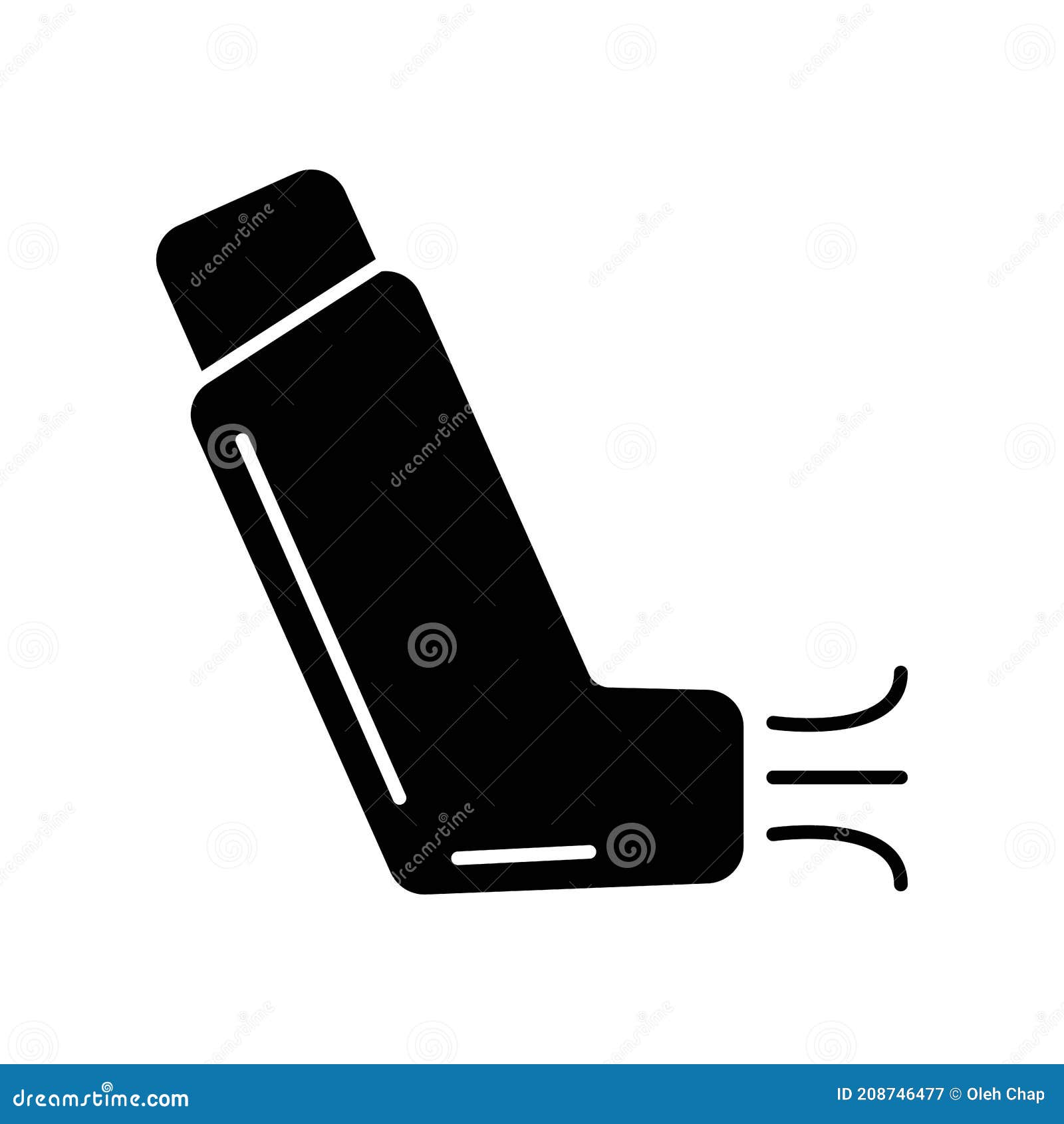 Vector Graphics, Inhaler Icon, Black, Isolated on White Background ...