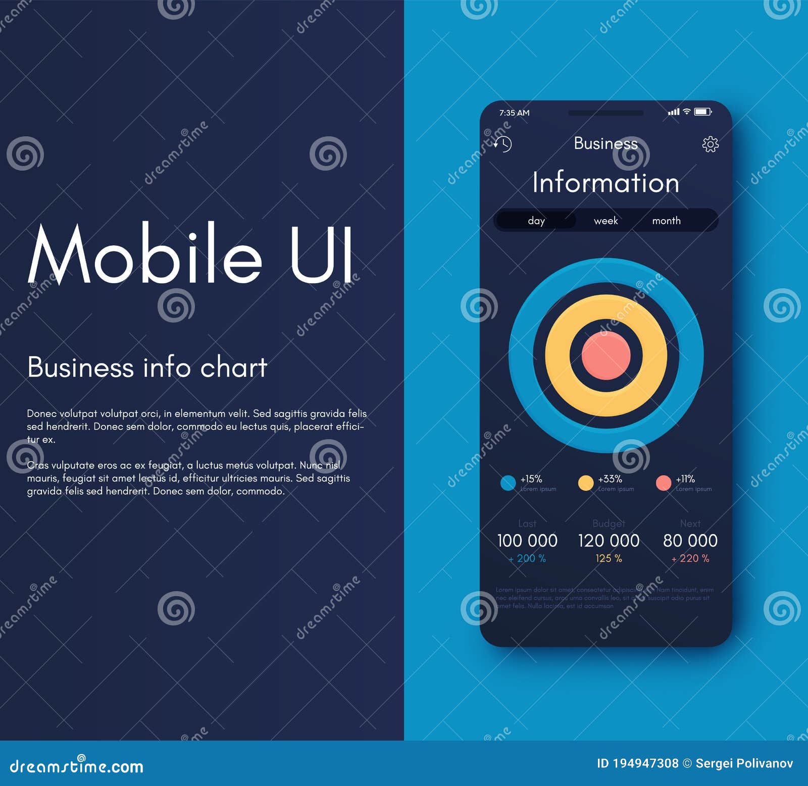Vector Graphics Mobile Infographics with Three Options. Template for ...