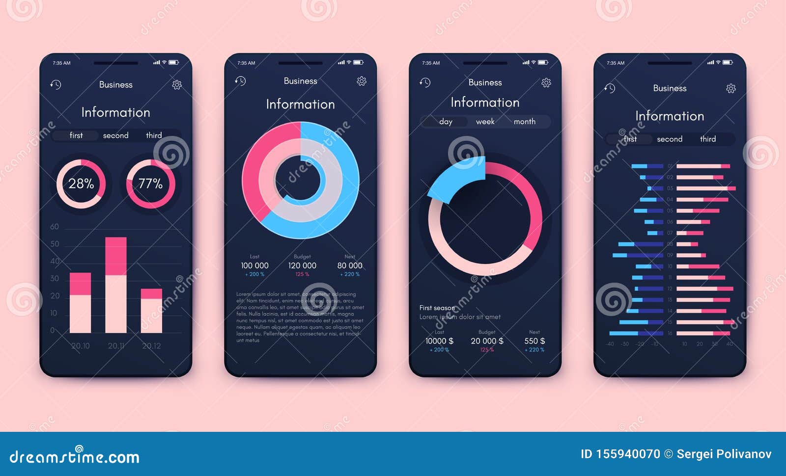 Vector Graphics Set Mobile Infographics. Stock Vector Stock Vector ...