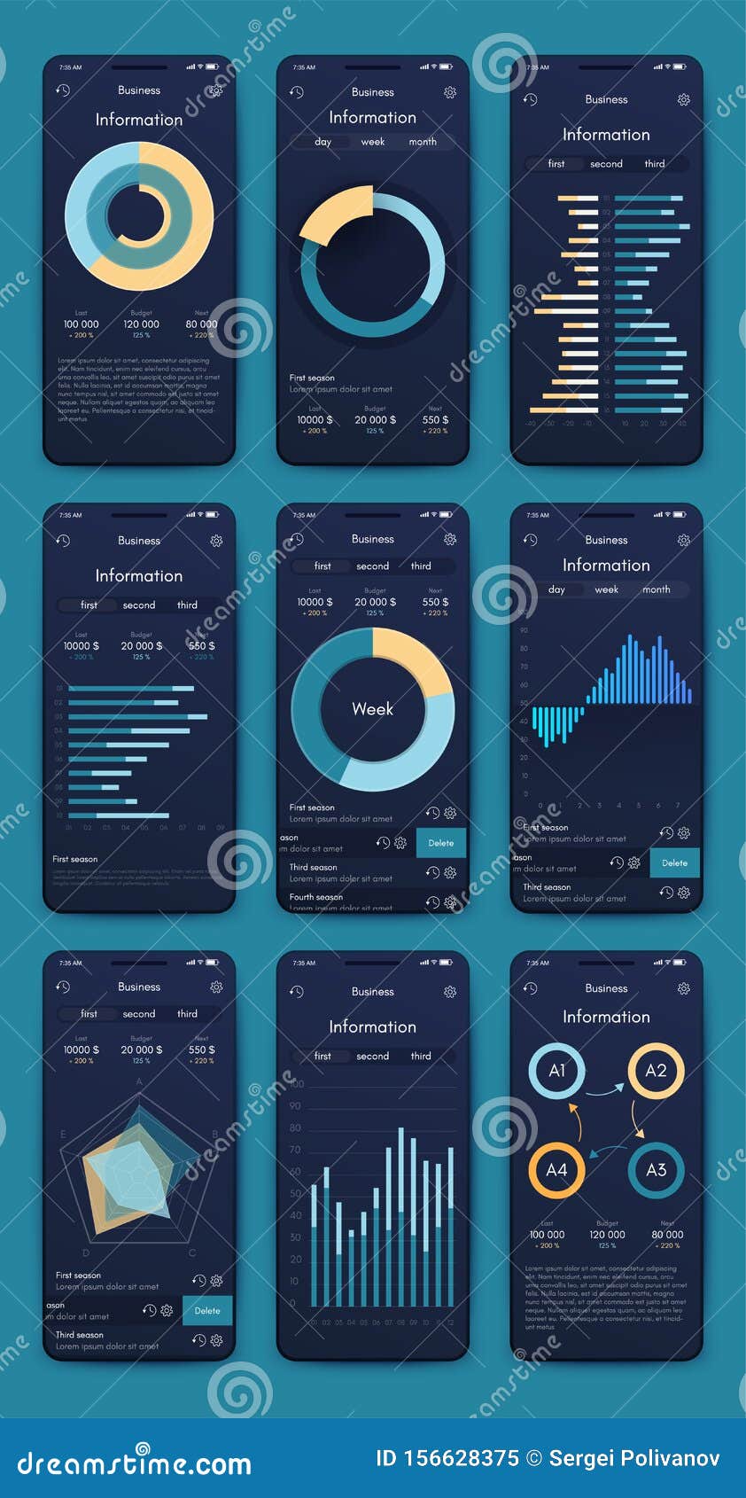 Vector Graphics Set Mobile Infographics. Stock Vector Stock Vector ...