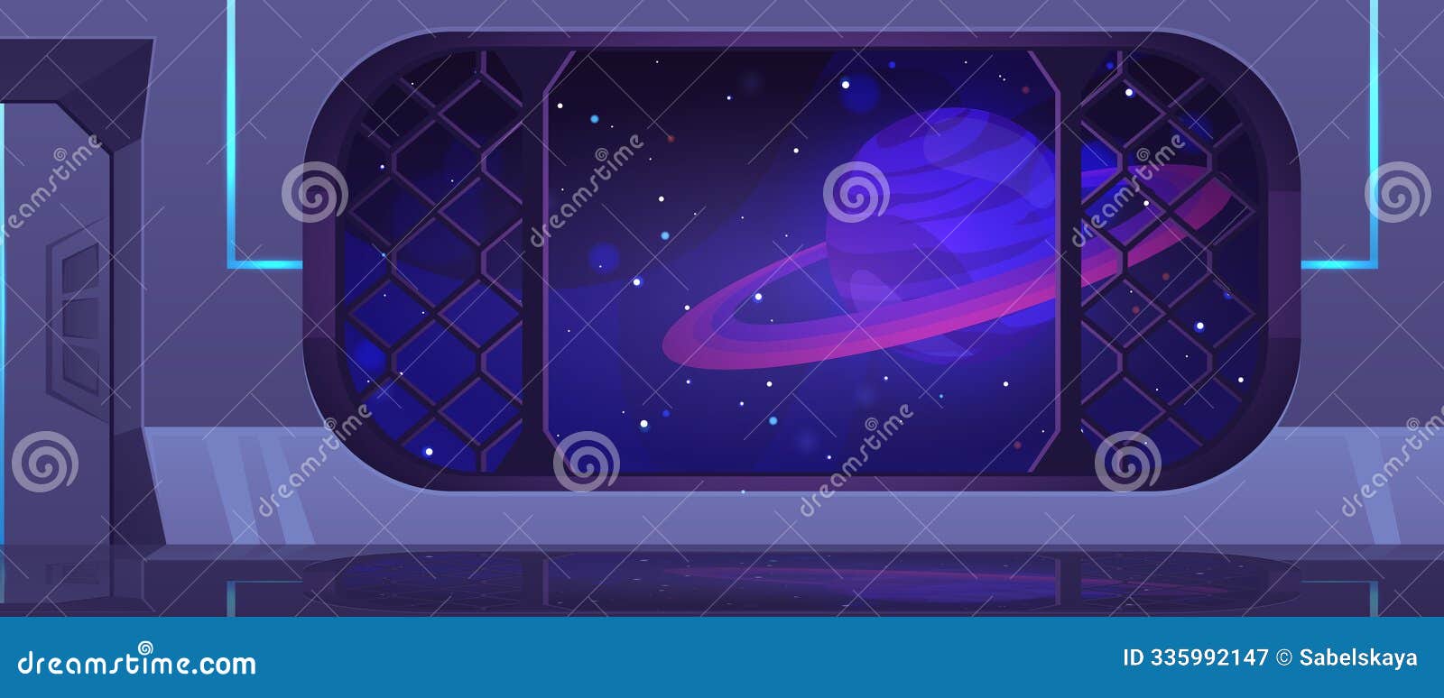 Vector Graphics Showing the Interior with a Window on Jupiter ...