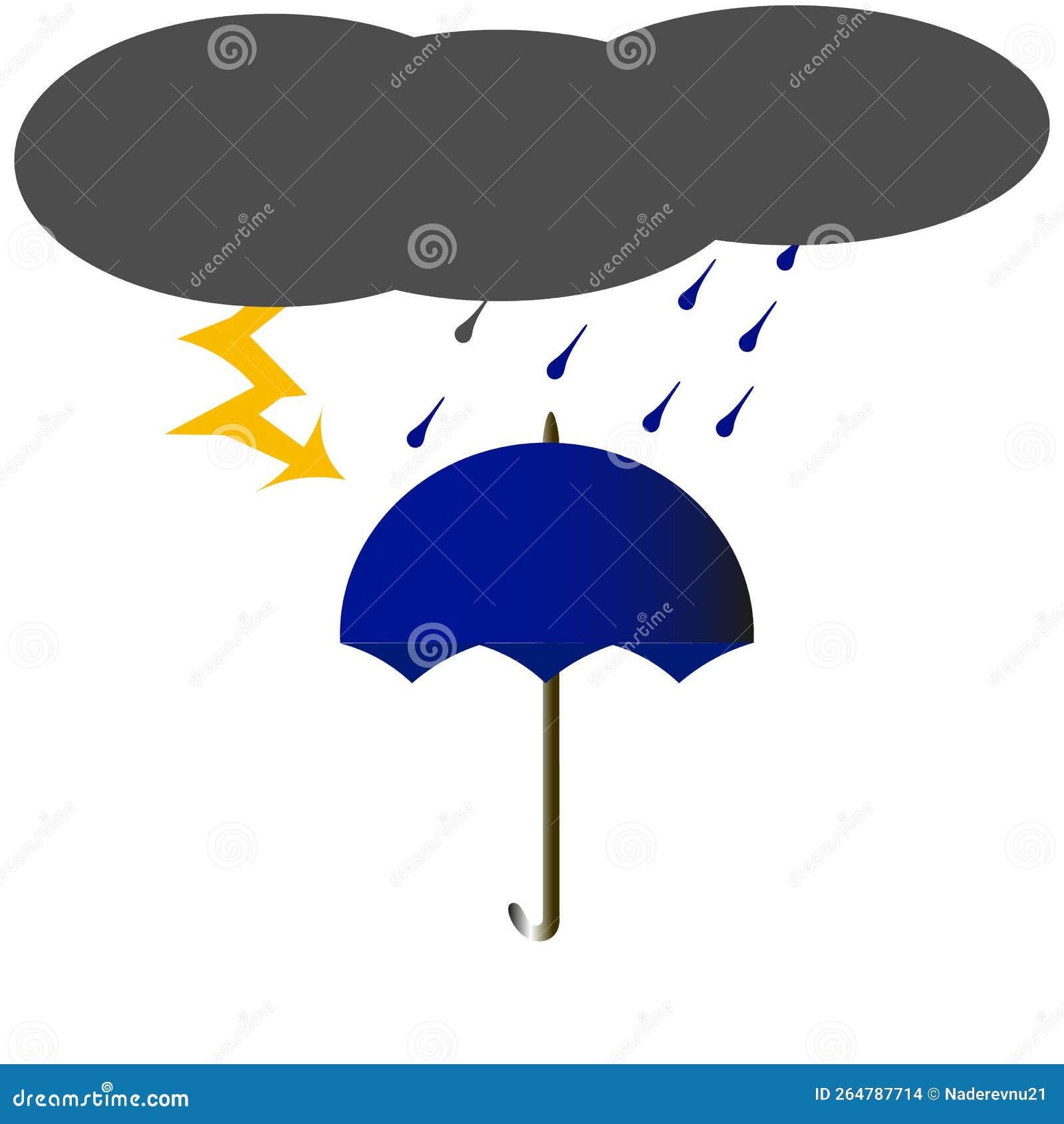 Dark Raining Sky Isolated On Checkered Background. Transparent Rain ...