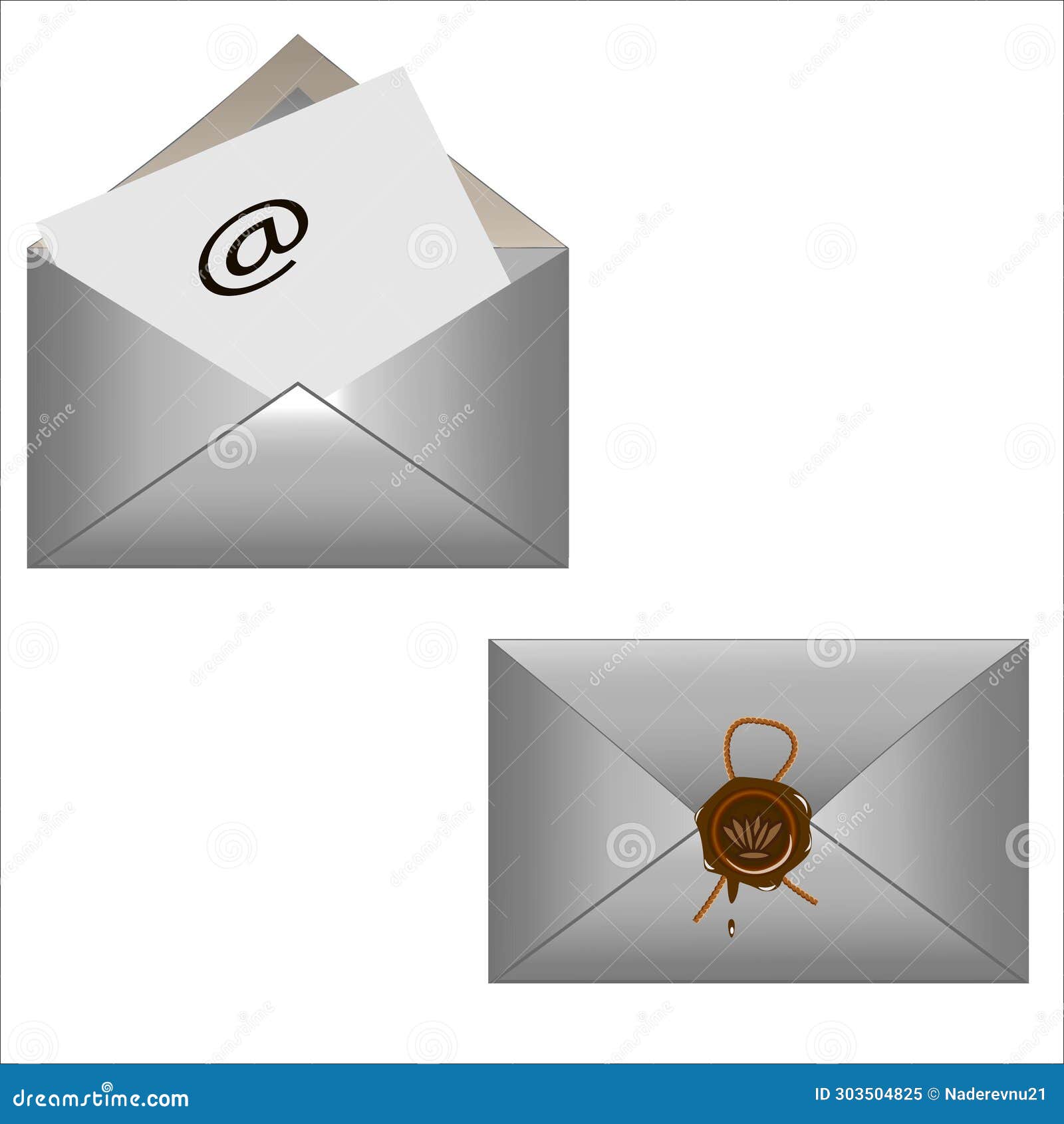 One Envelope is Sealed, the Second is Open Stock Vector - Illustration ...