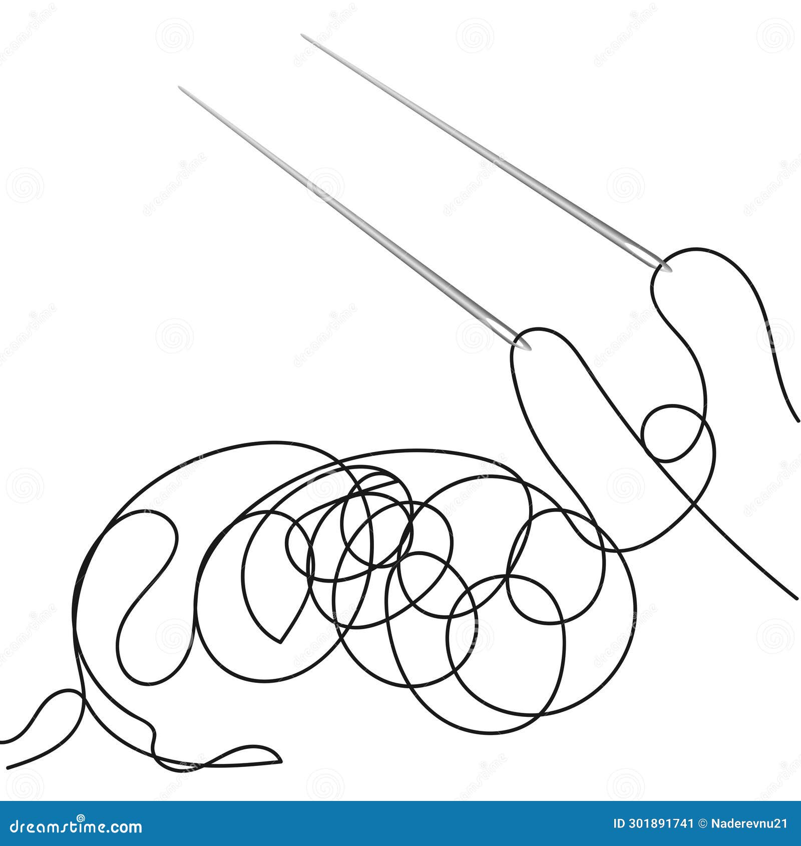 Set Of Tangled Threads. Scribble Nest, Cloud. Black Line Abstract ...