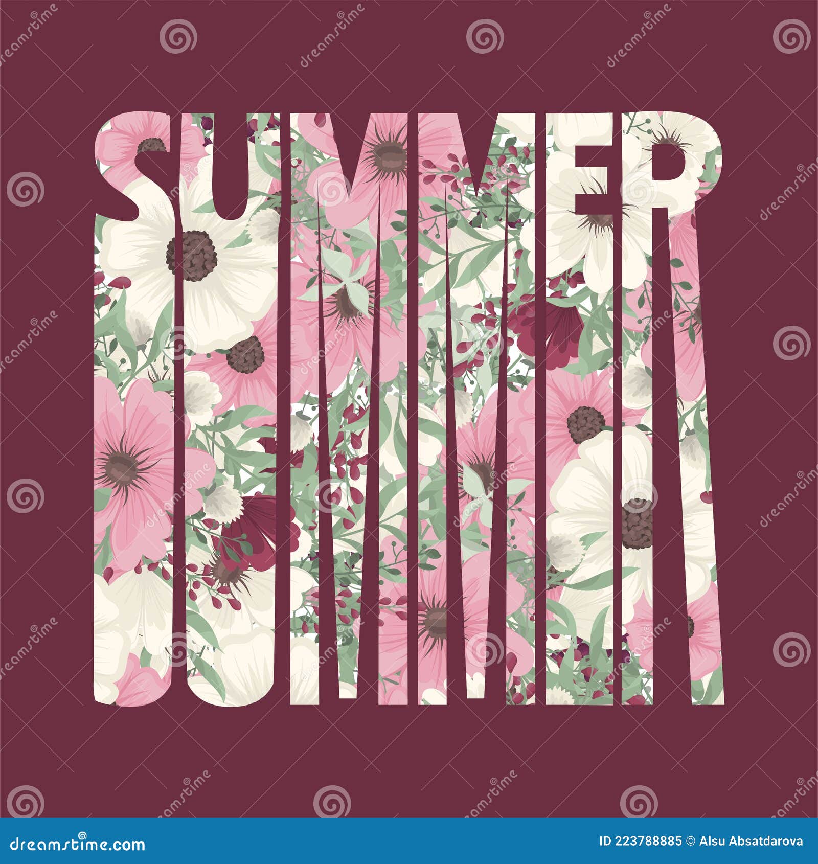 Vector Graphics - the Word Summer and Letters. the Concept Season Stock ...