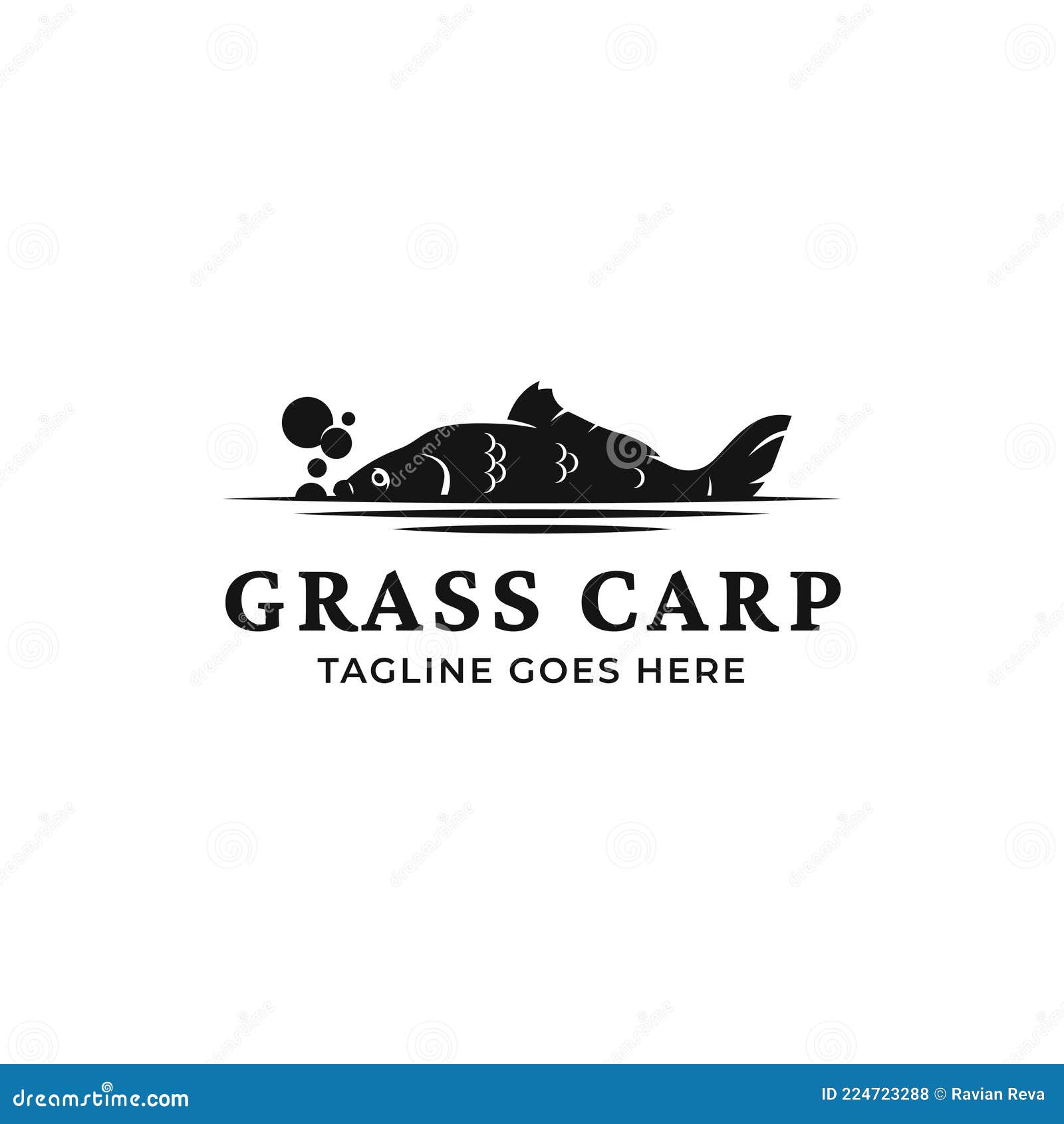 Carp Logo, Creative Pond Fish Template Logo, Round Emblem For A Fishing ...