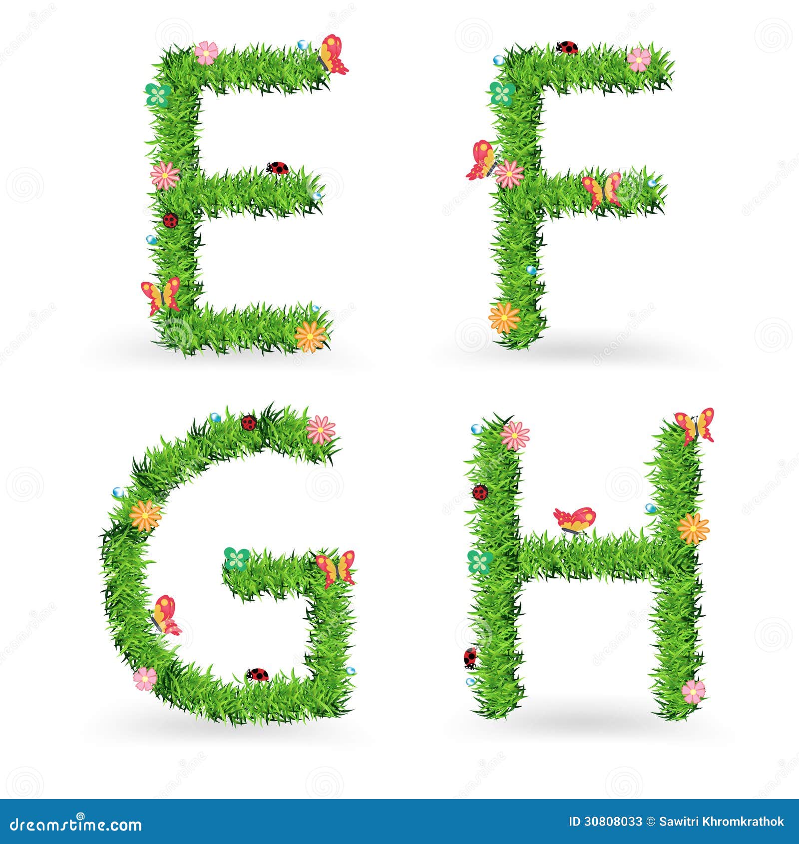 Vector Grass Font Creative Ecological Concept Stock Vector ...