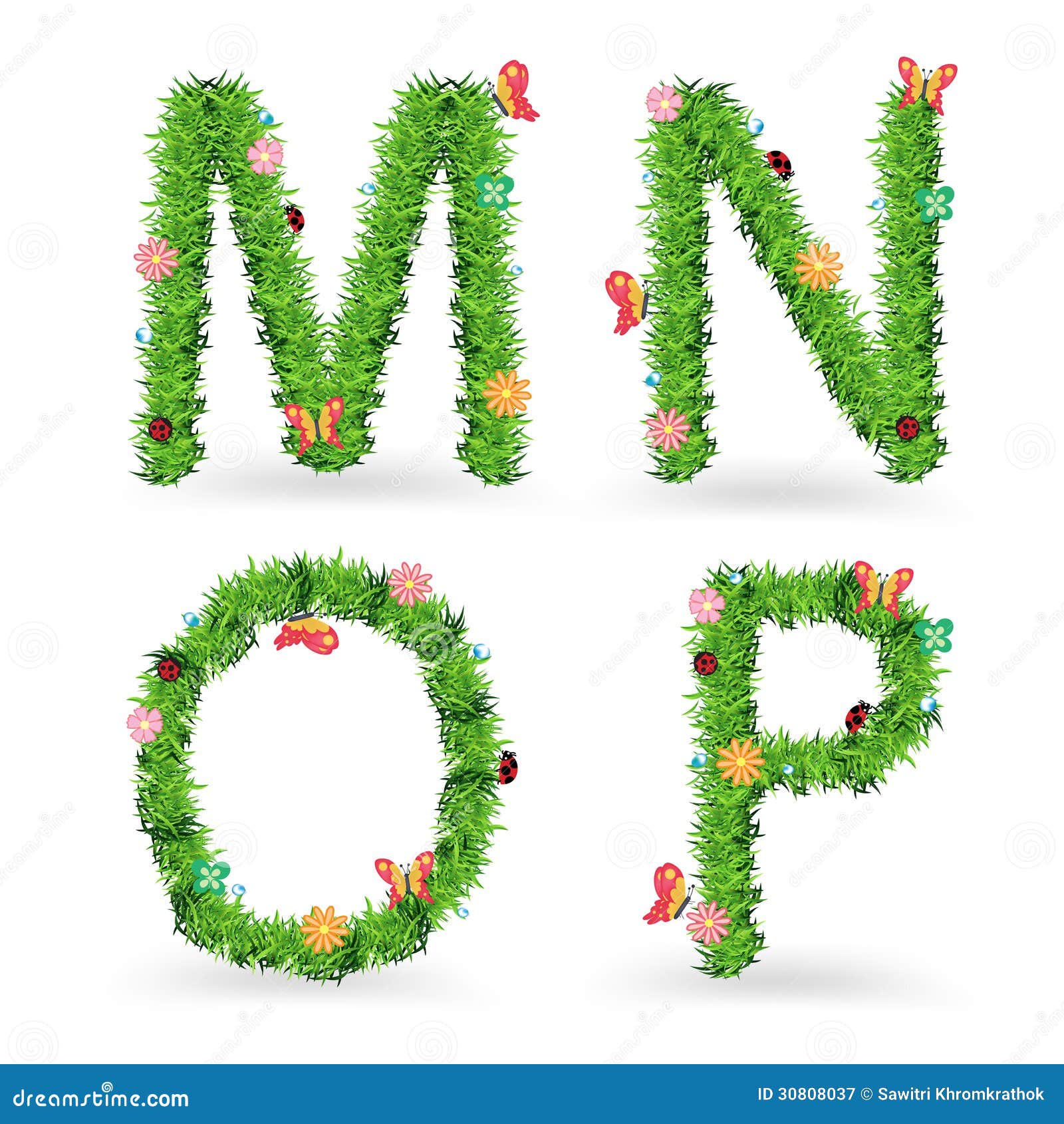 Vector Grass Font Creative Ecological Concept Stock Vector ...