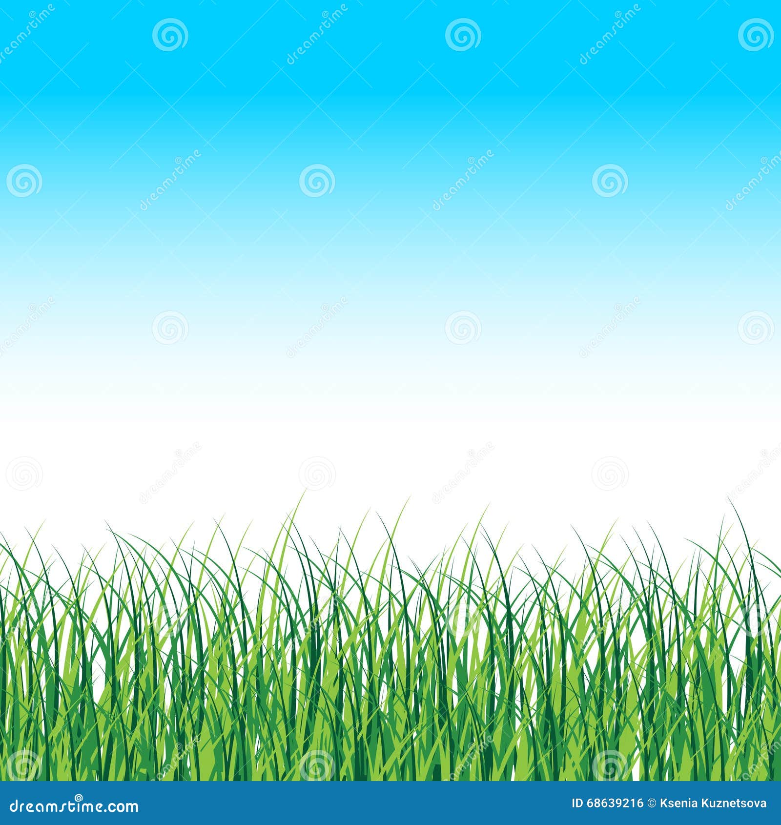 Vector Grass Landscape. Nature Background with Grass Border, Vector ...