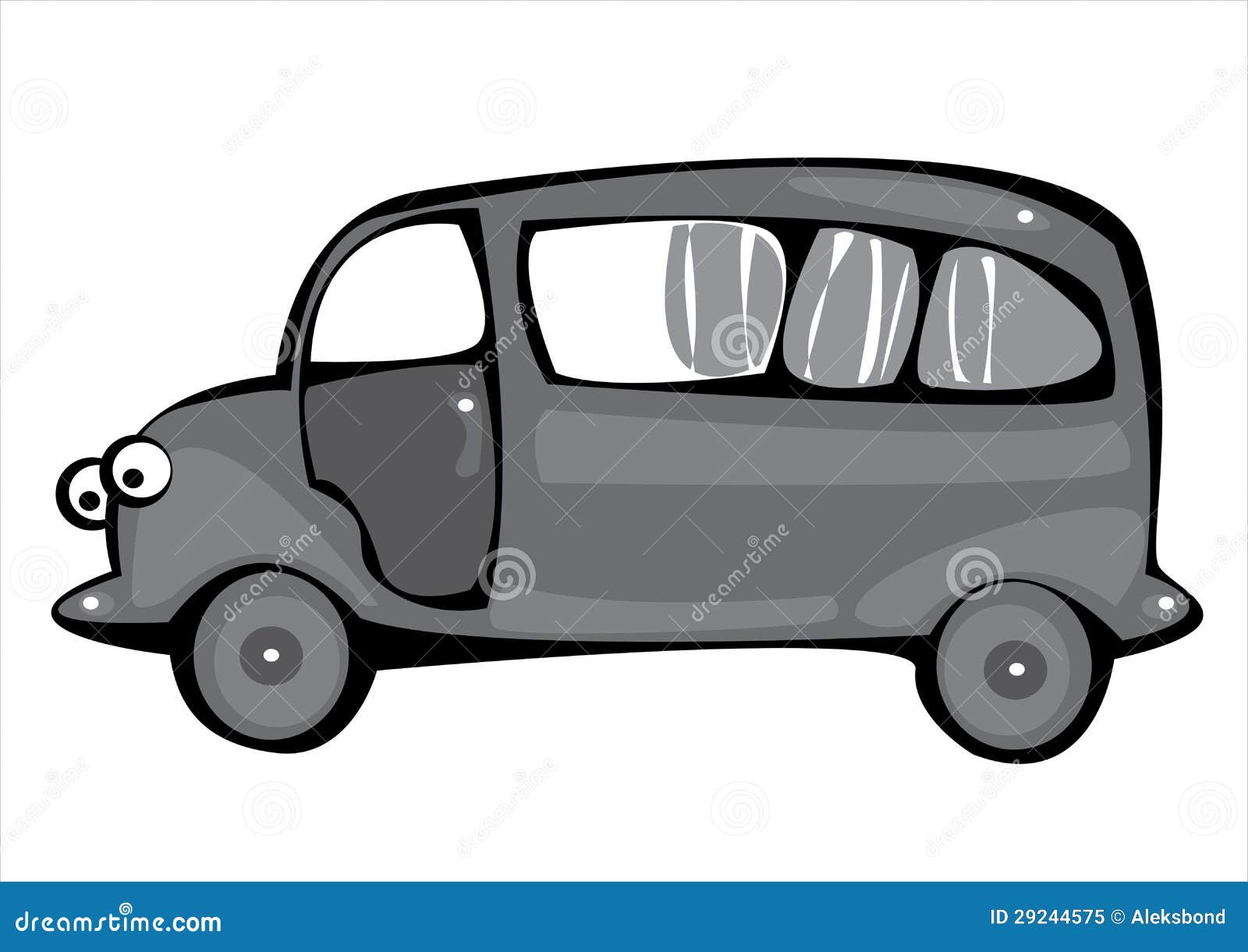 Vector Gray Cartoon Hearse Isolated on White Stock Vector ...