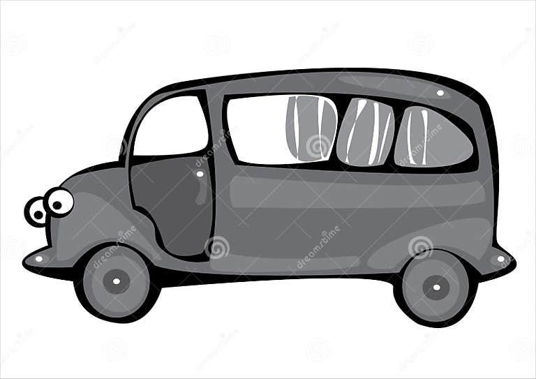 Vector Gray Cartoon Hearse Isolated on White Stock Vector ...