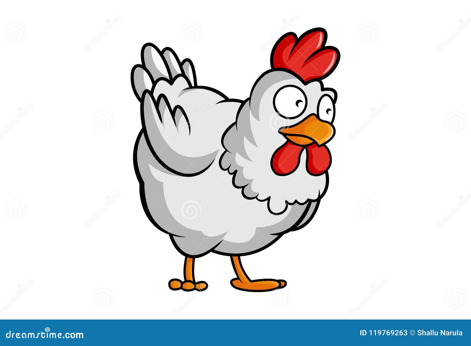 Vector Gray Cartoon Hen ilustración del vector. Ilustración de pascua ...