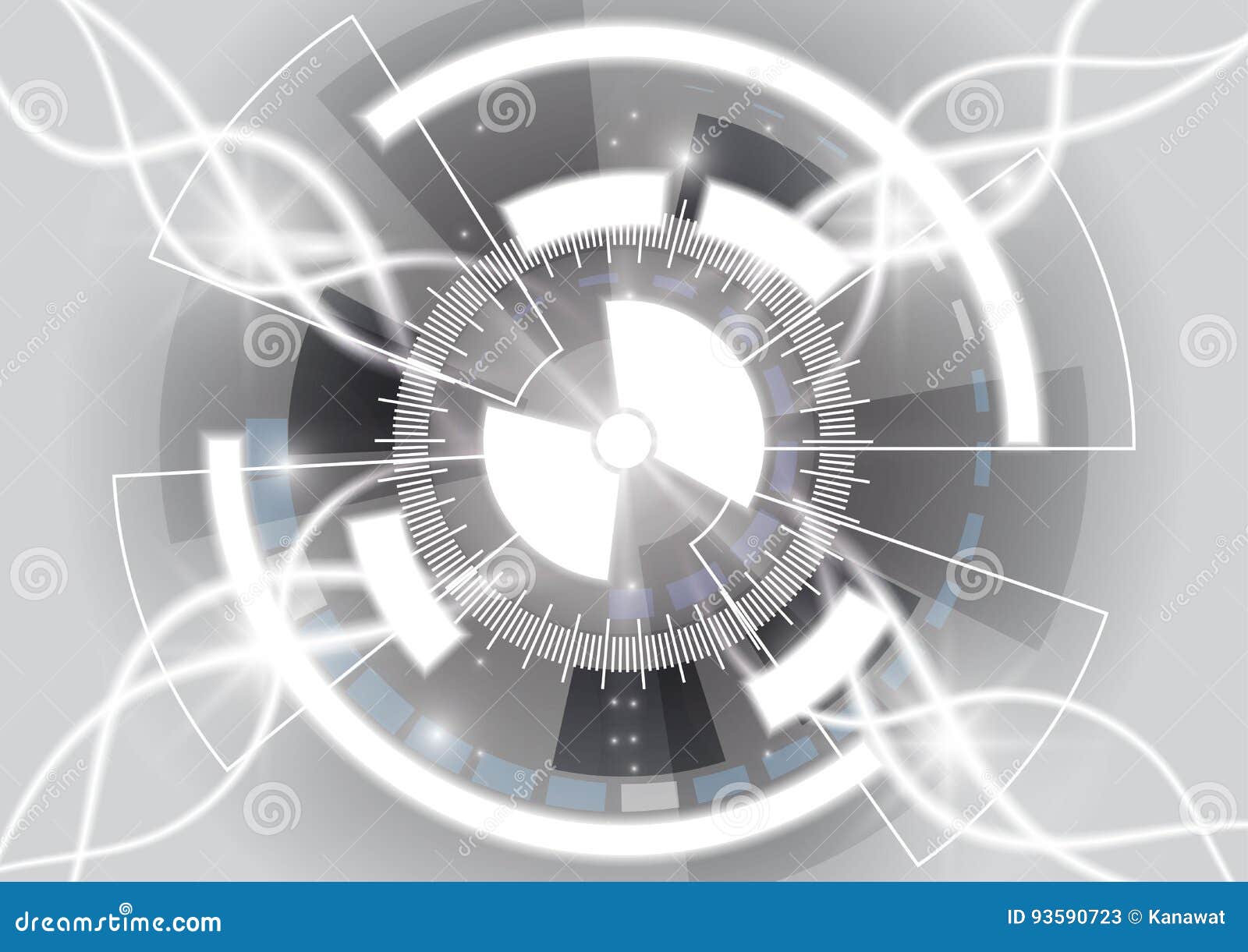 Vector Gray Circle Technology Background, Abstract Digital Concept ...