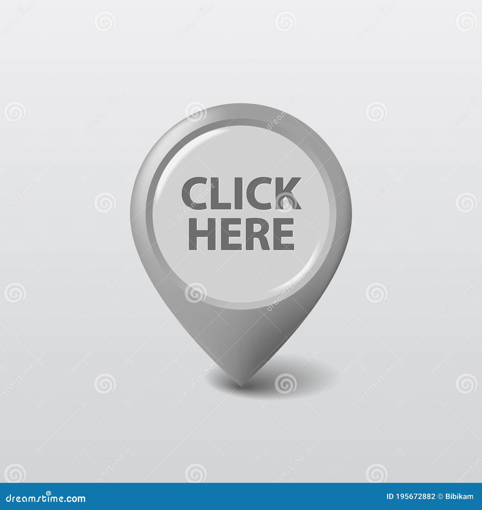 Vector Gray Round 3D Click Here Pointer - Button Stock Vector ...