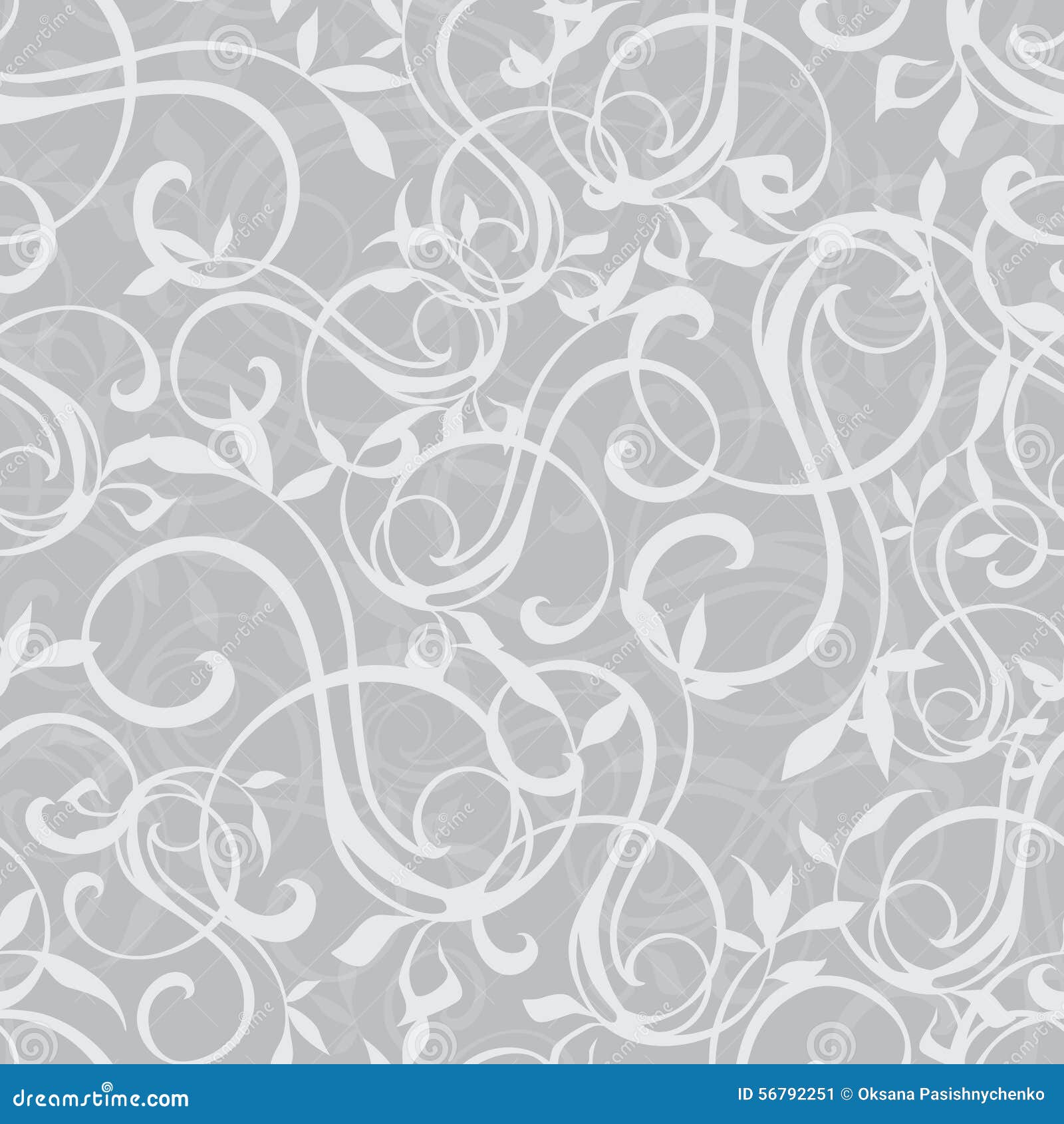 Vector Gray Swirly Texture Seamless Pattern Stock Vector - Illustration ...