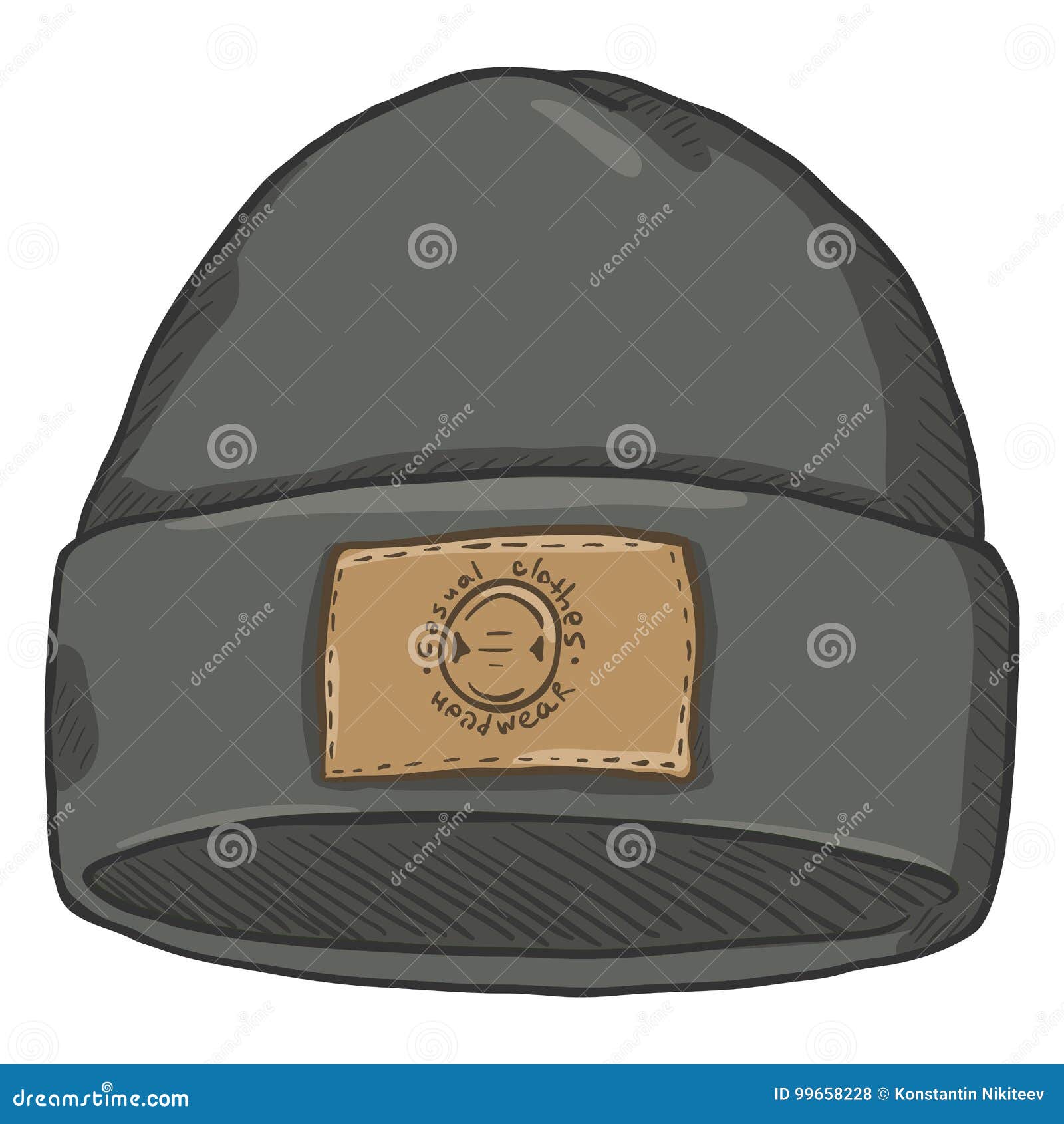 Vector Gray Winter Sport Cap with Label. Stock Vector - Illustration of ...