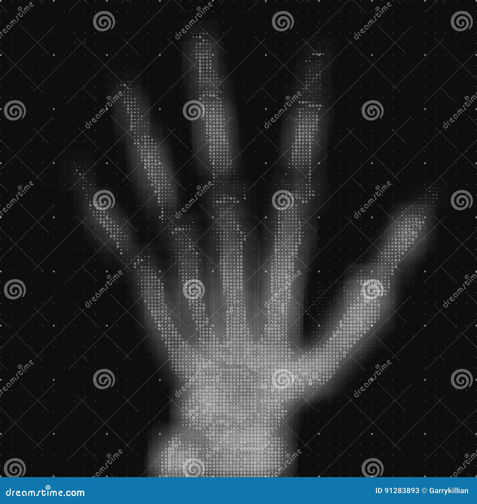 Vector Grayscale Abstract Hand Tomography Analysis Illustration ...