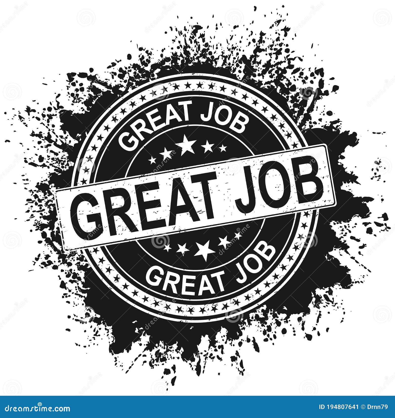 Black Vector Great Job Red Rubber Stamp Grungy Old Stock Vector ...
