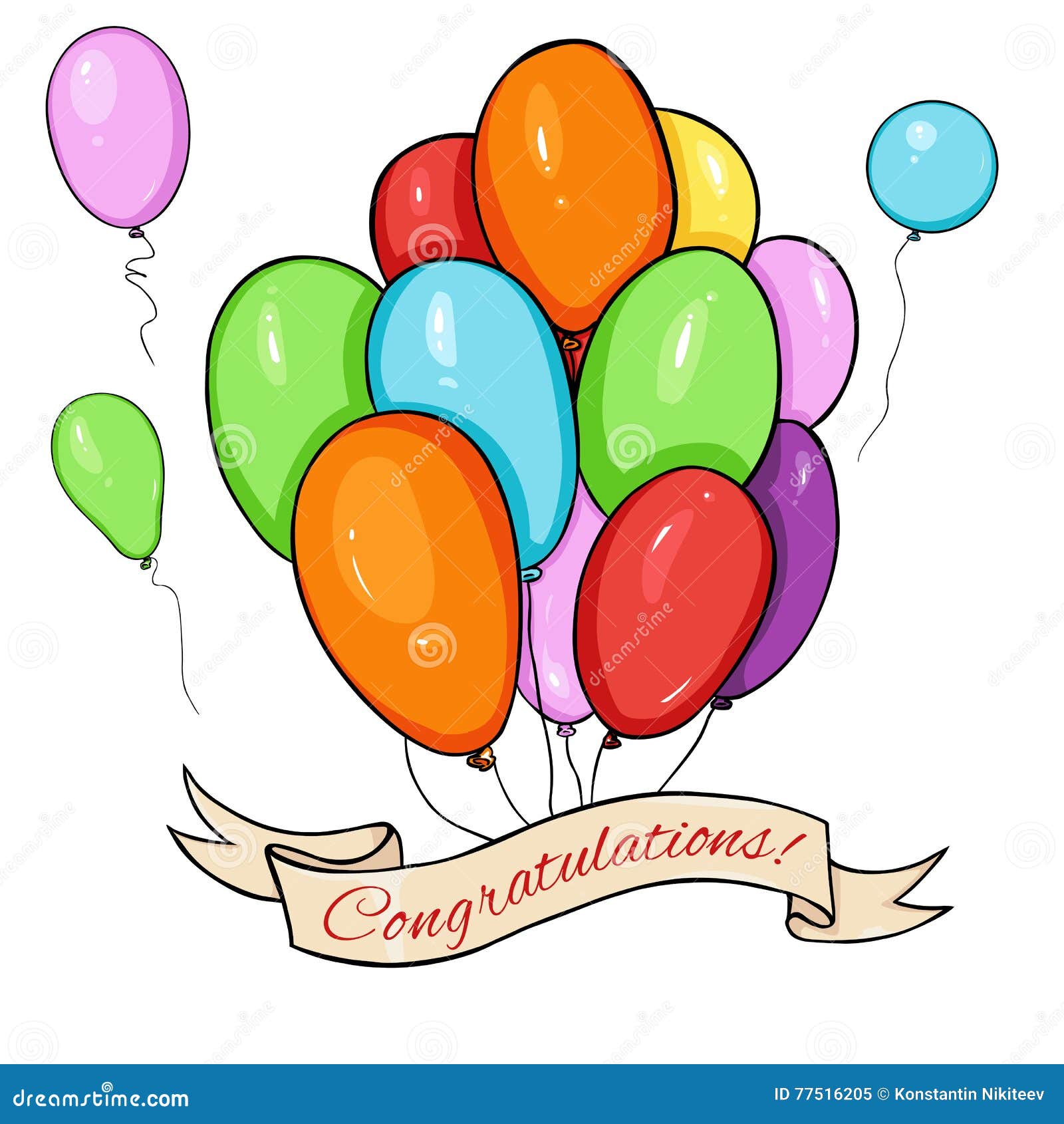 Vector Greating Card. stock vector. Illustration of orange - 77516205