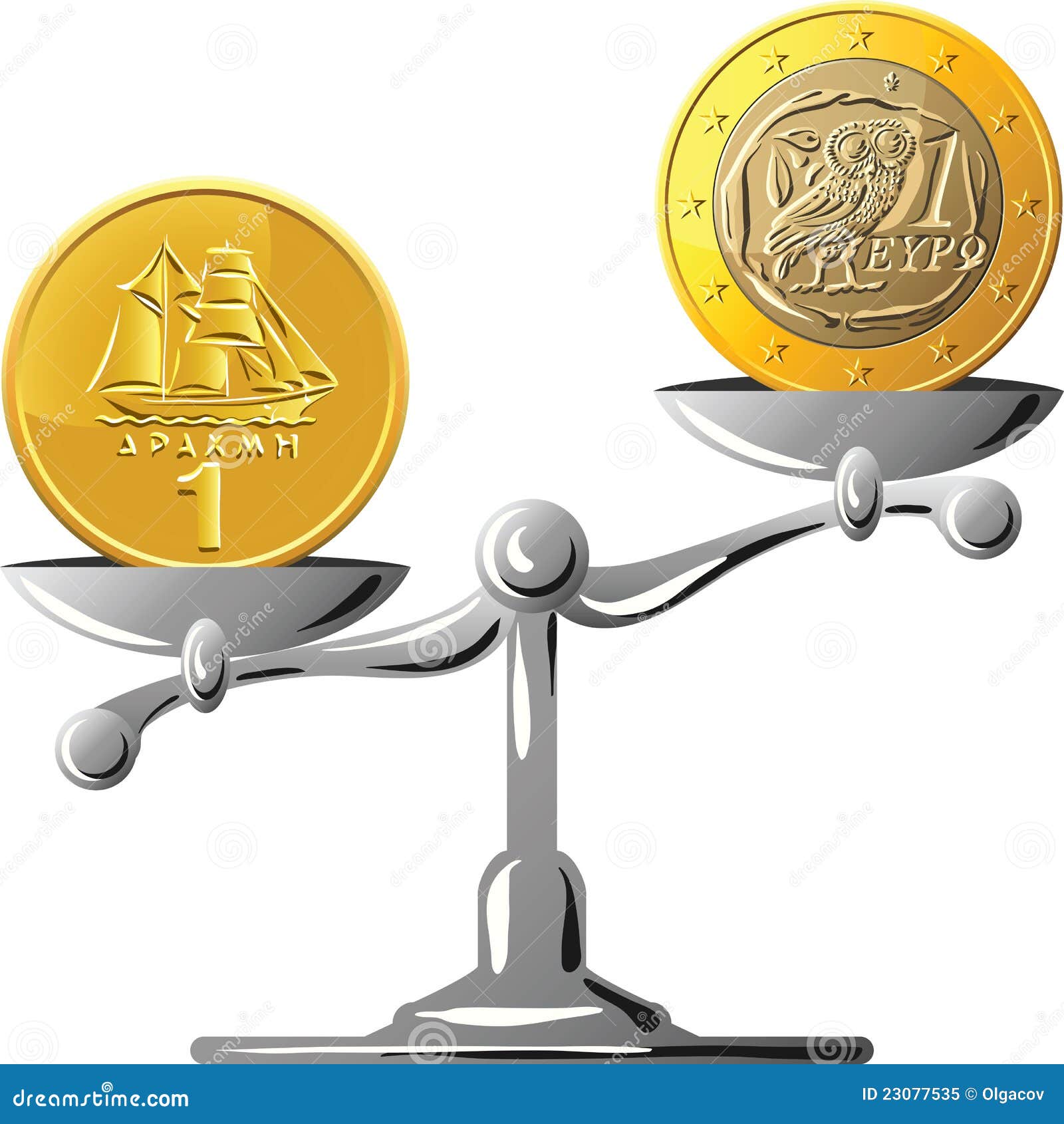 Vector Greek Drachma Versus the Euro Stock Vector - Illustration of ...