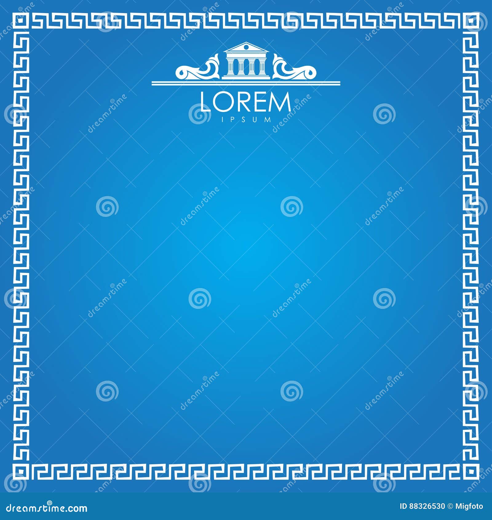 Vector Greek template. stock vector. Illustration of illustrated - 88326530