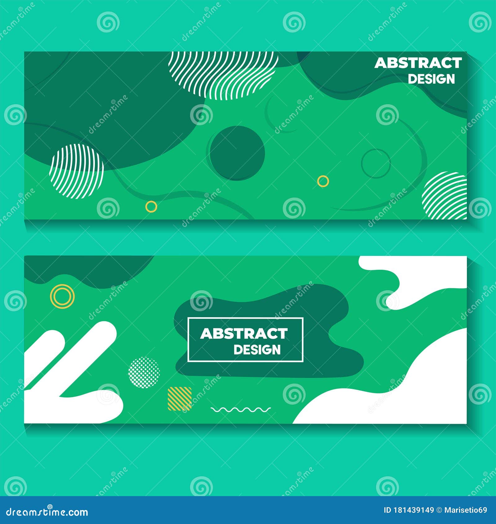 Vector Green Abstract Liquid and Fluid Design Set Banner Web Template ...