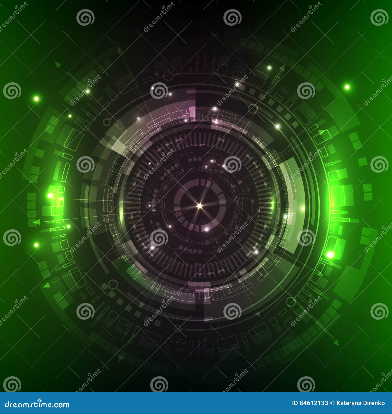 Vector Green Abstract Sci-fi Background Stock Illustration ...
