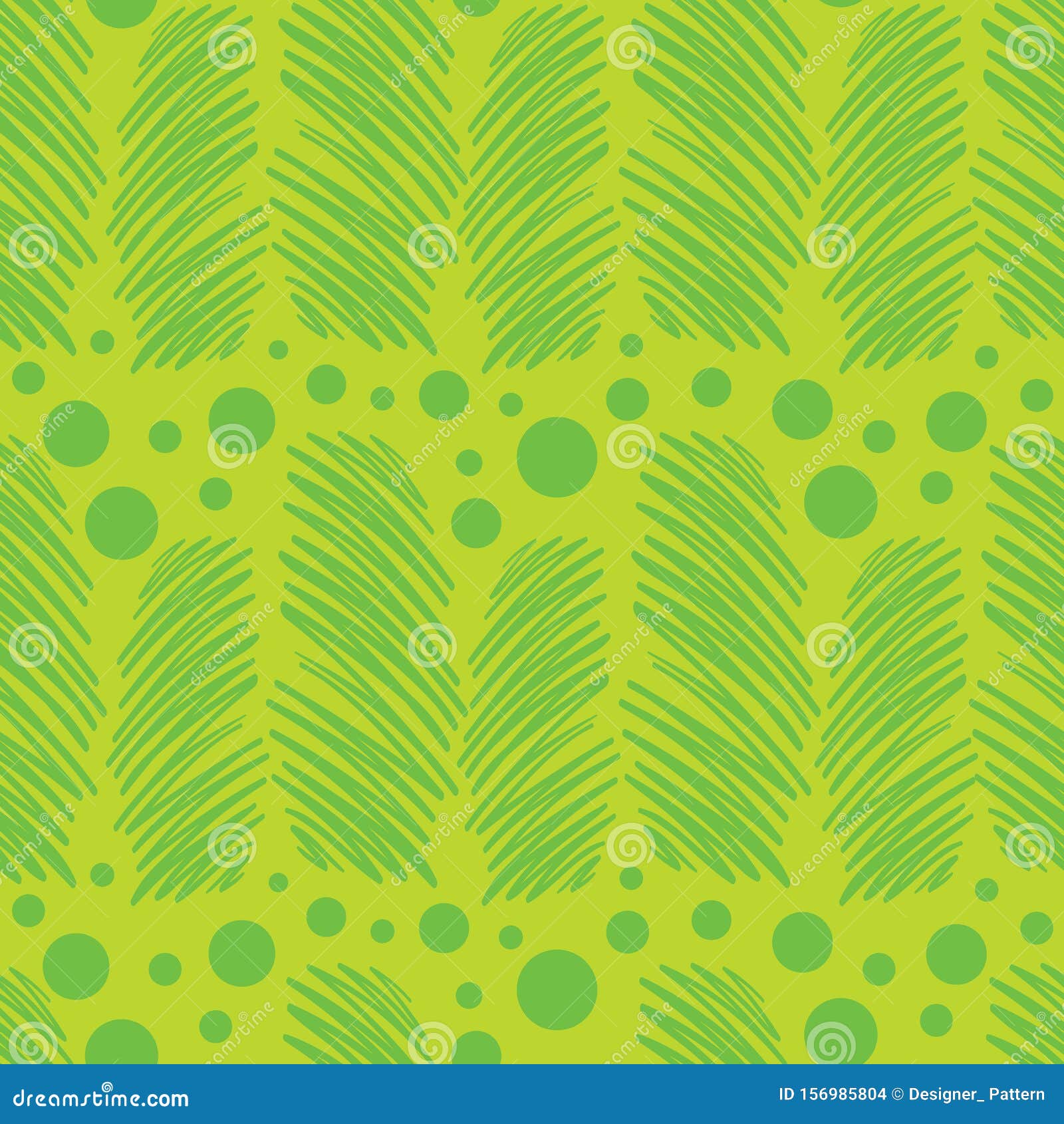 Vector Green Abstract Scribble Lines with Polka Stock Vector ...