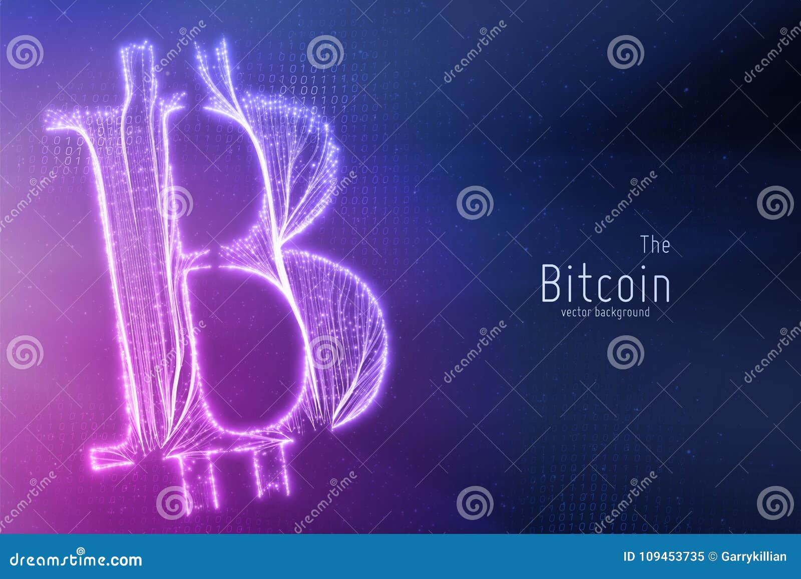 Vector Green Bitcoin Symbol Constructed with Growing Lines. Bitcoin ...