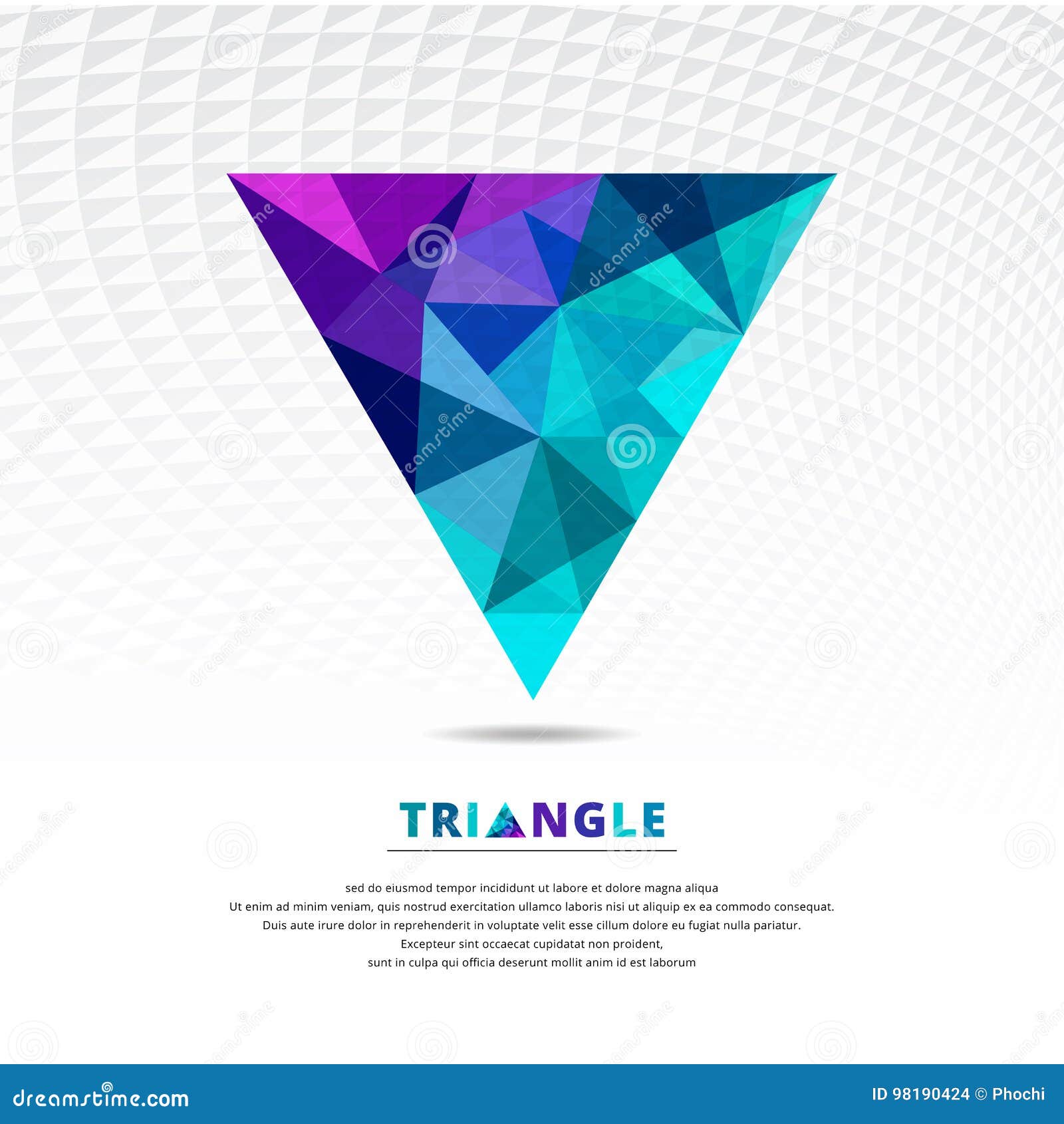 Low Poly Triangle Geometrical Background With Sun Over Sunset And ...