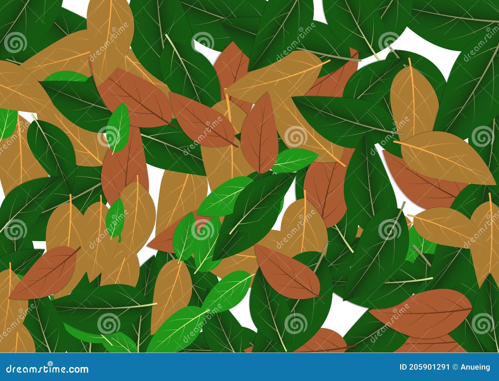 Vector : Green and Brown Leaves Background Stock Vector - Illustration ...