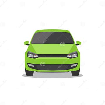 Vector Green Car. Front View Stock Vector - Illustration of eps10 ...