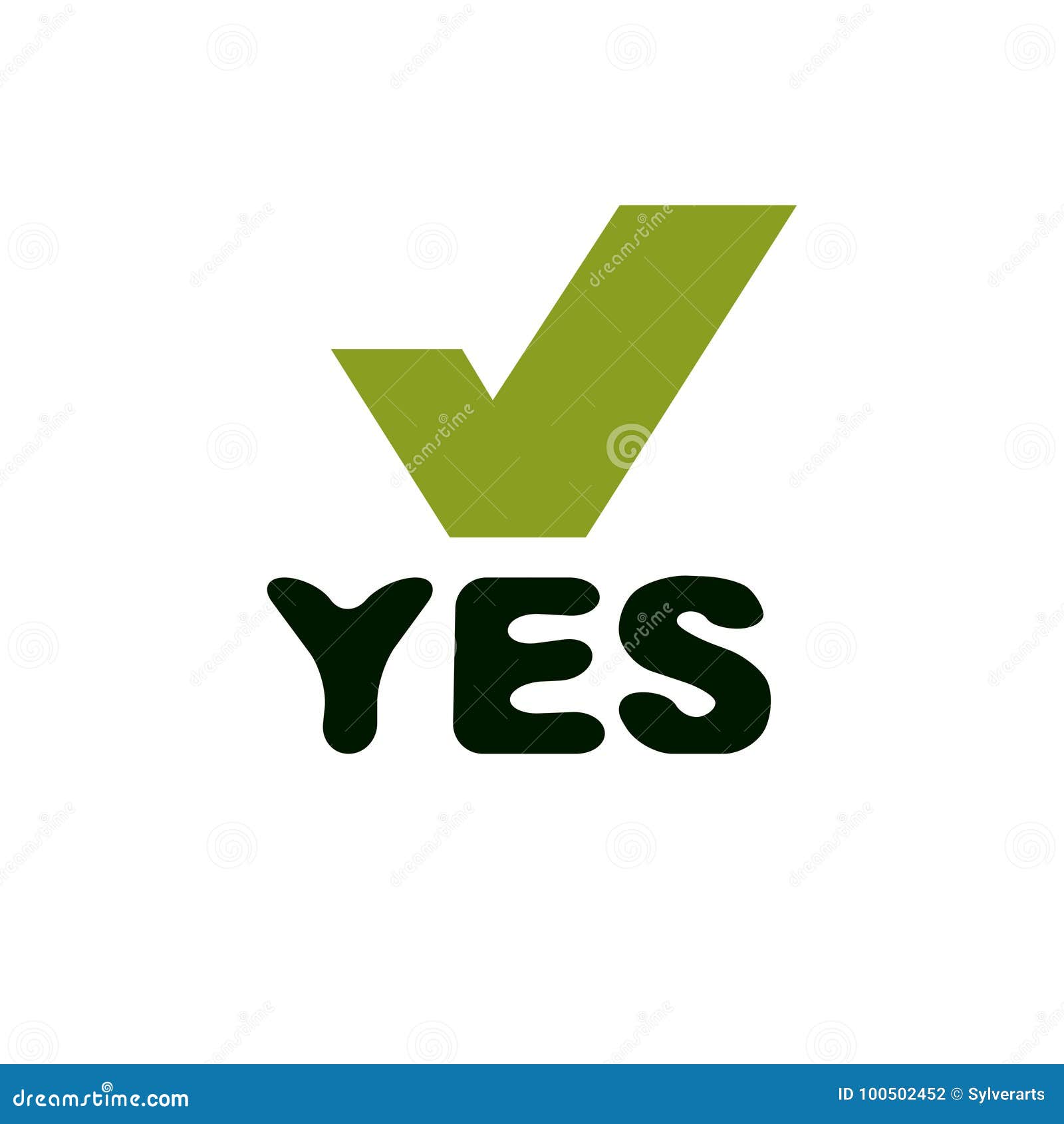 Vector Green Checkbox with Yes Word. Confirmation Symbol Isolate Stock ...