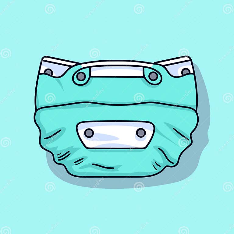 Vector of a Green Cloth Diaper on a Blue Background Stock Vector ...