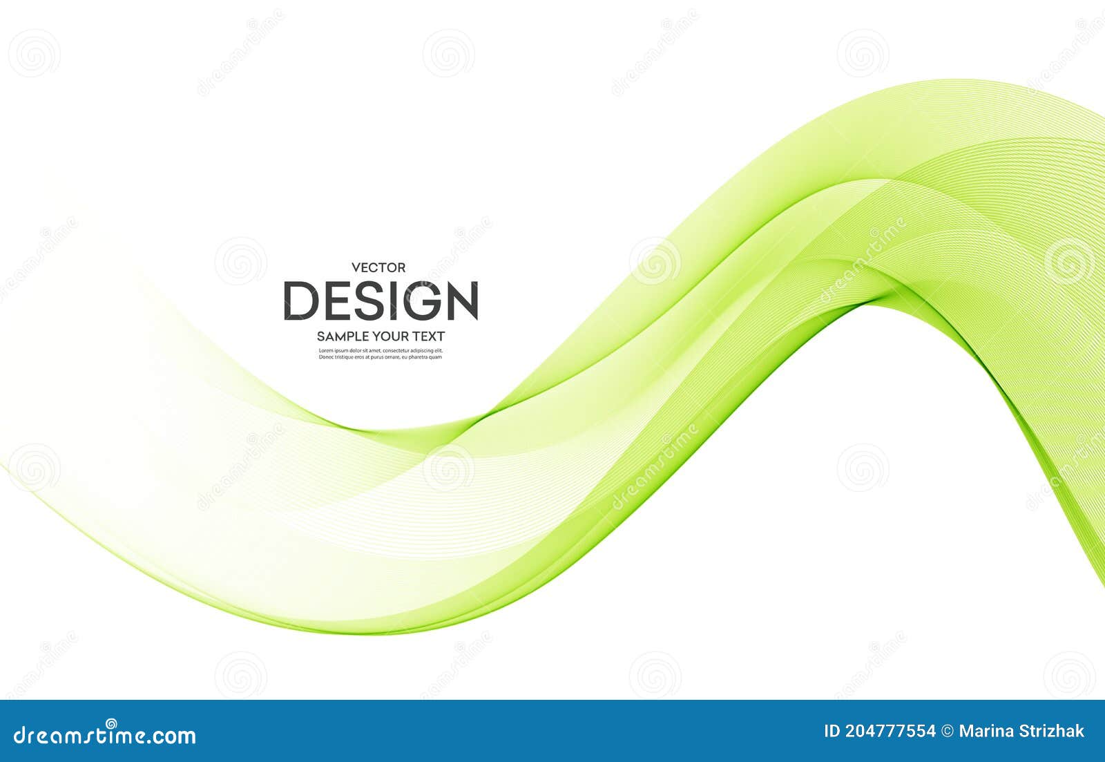 Vector Green Color Abstract Wave Design Element Stock Vector ...
