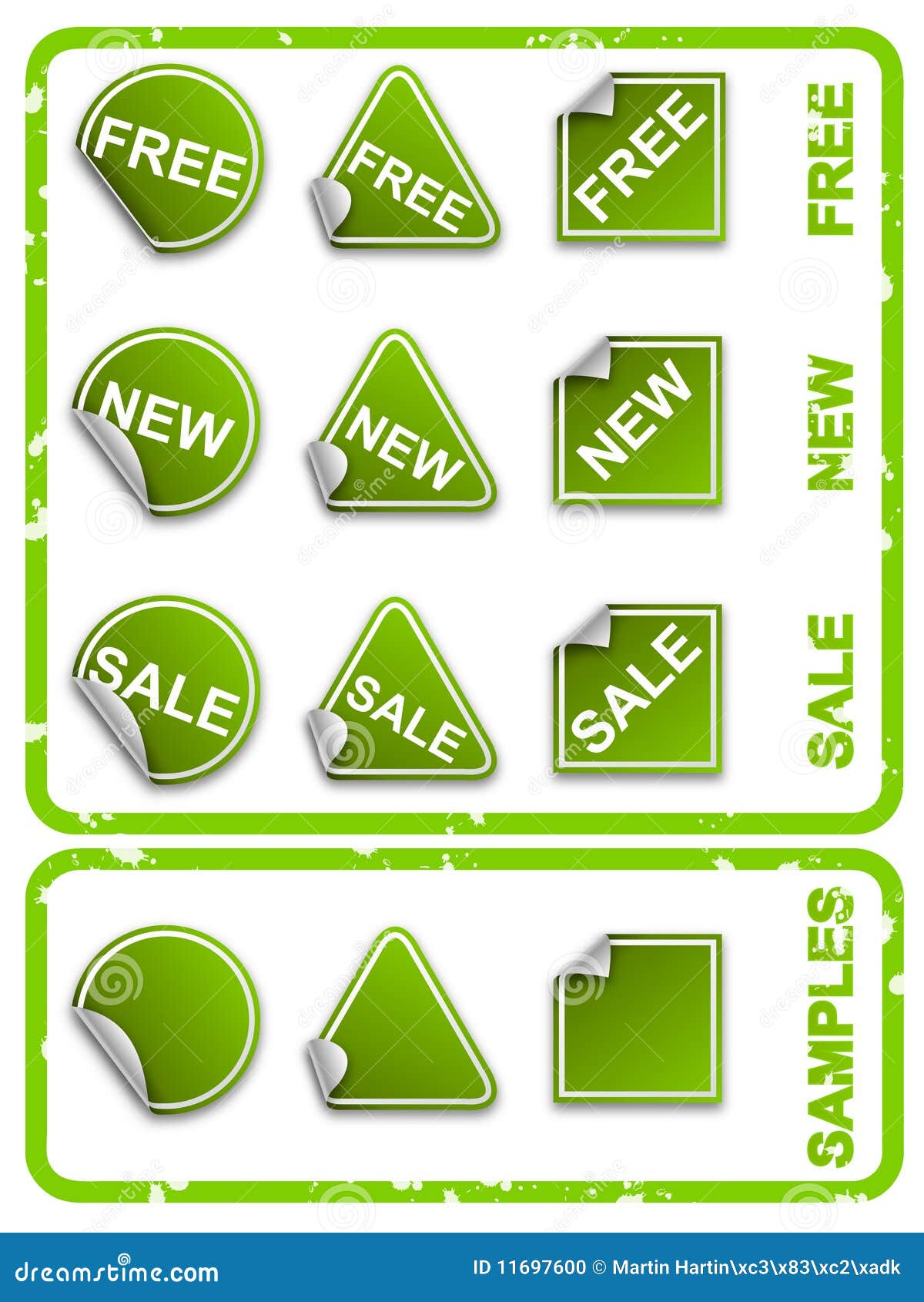 Vector Green Commerce Stickers Stock Vector - Illustration of colorful ...