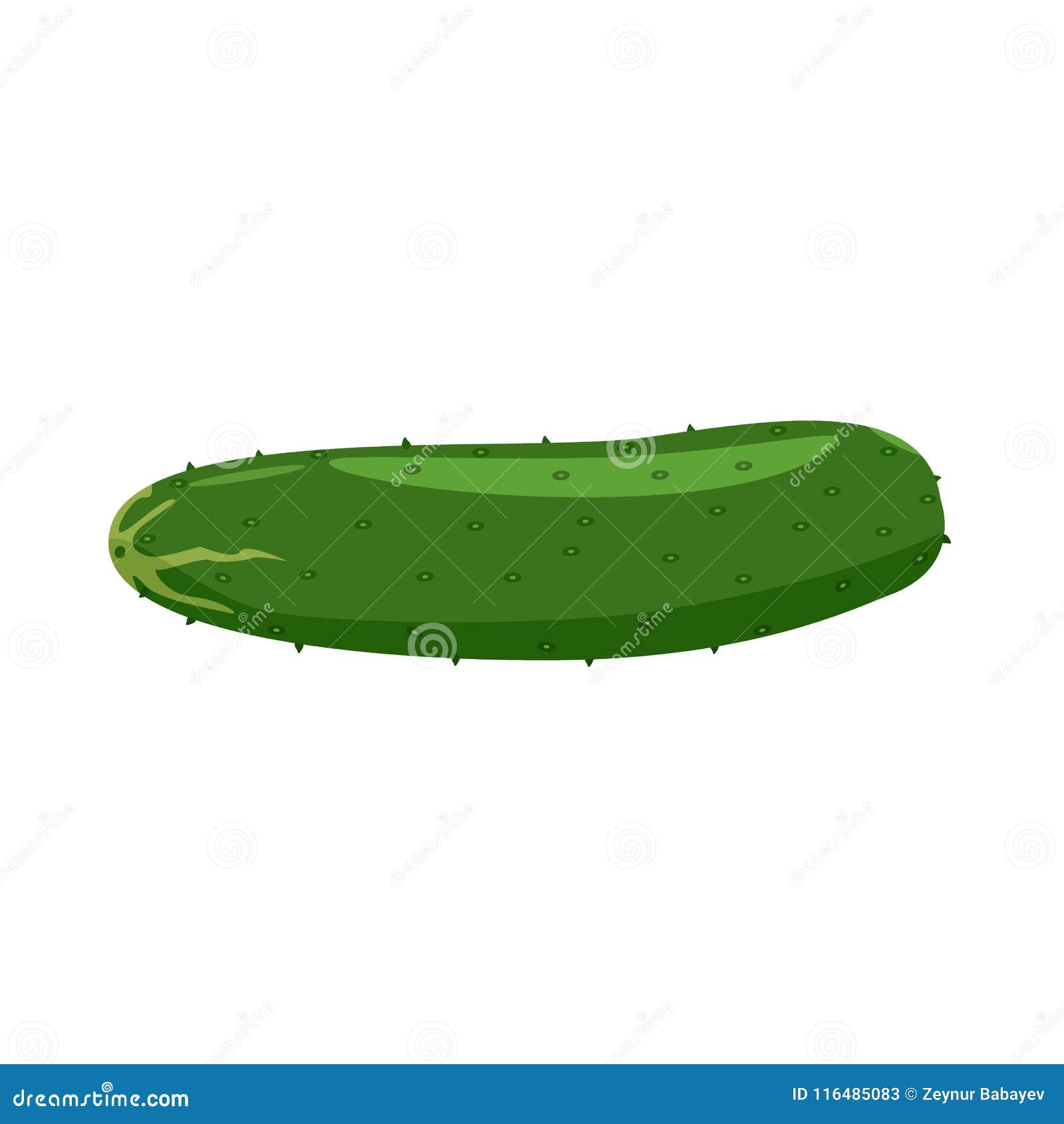 Vector Green Cucumber. Solid and Flat Color Style Design. Stock Vector ...