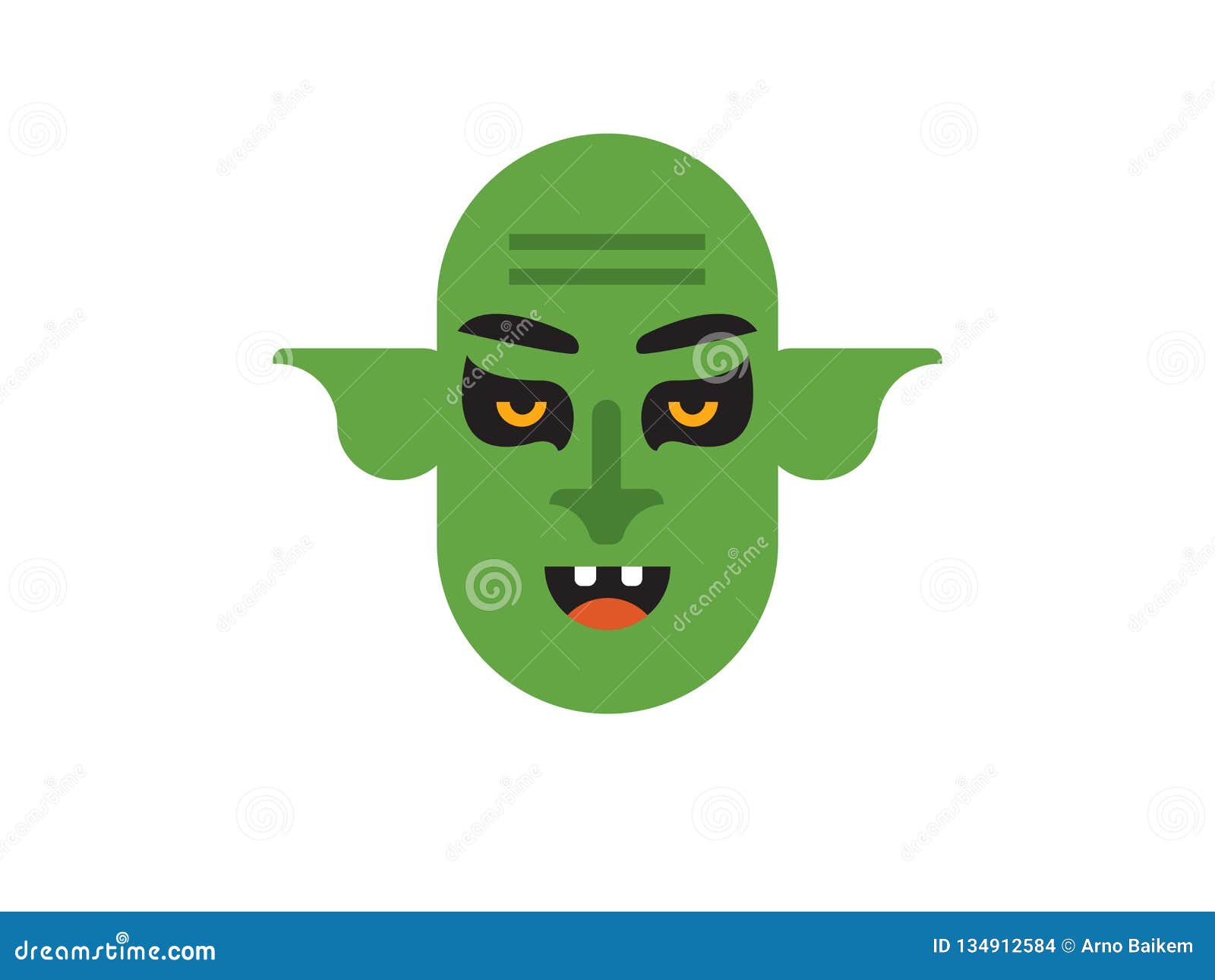 Vector Green Devil on the White Blackground Stock Illustration ...