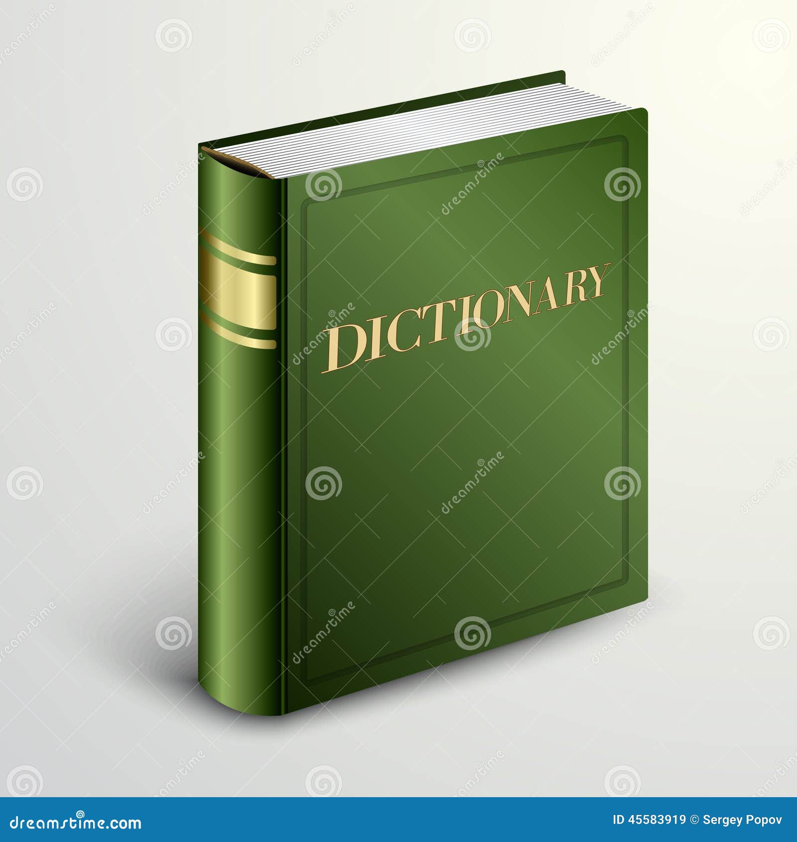 Vector Green Dictionary Book Stock Vector - Illustration of shadow ...