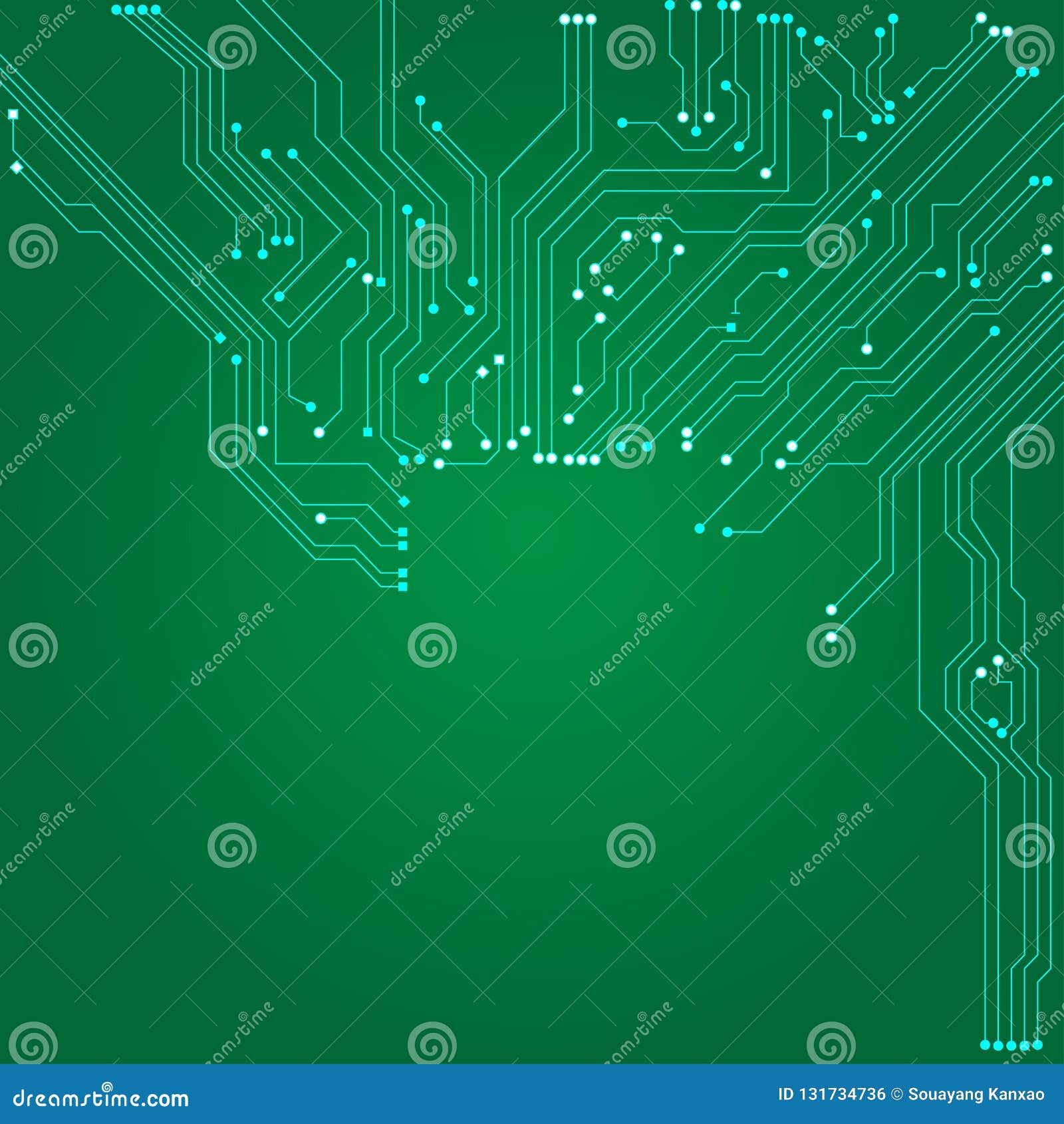 Vector Green Digital Circuit Board Design Stock Illustration ...