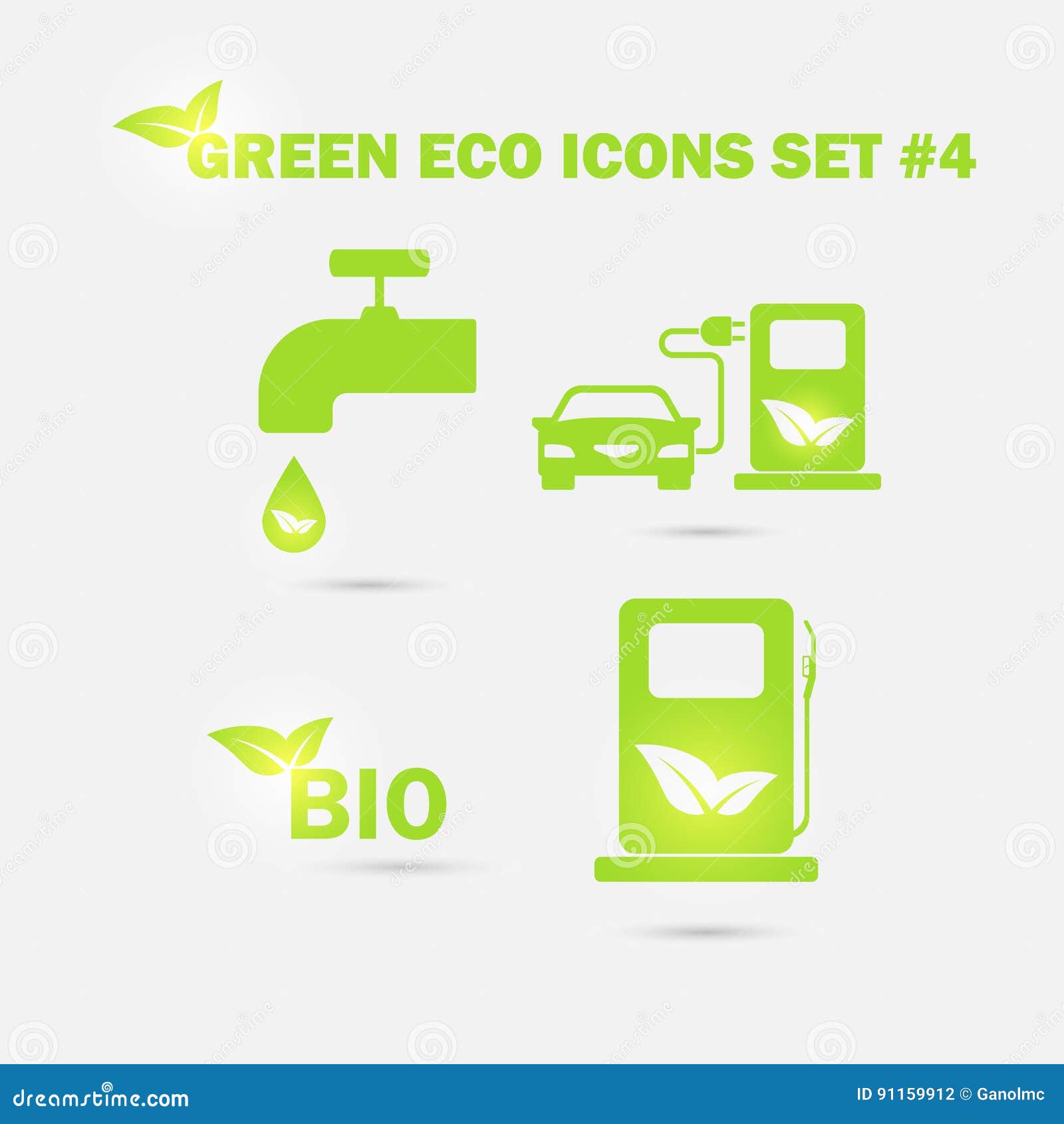 Vector Green Eco Icons Set. Stock Vector - Illustration of design ...