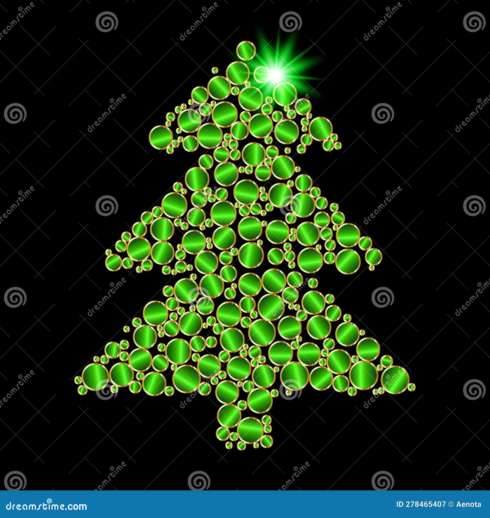 Vector Green Enchanting Precious Grainy Christmas Fir Tree Stock Vector ...