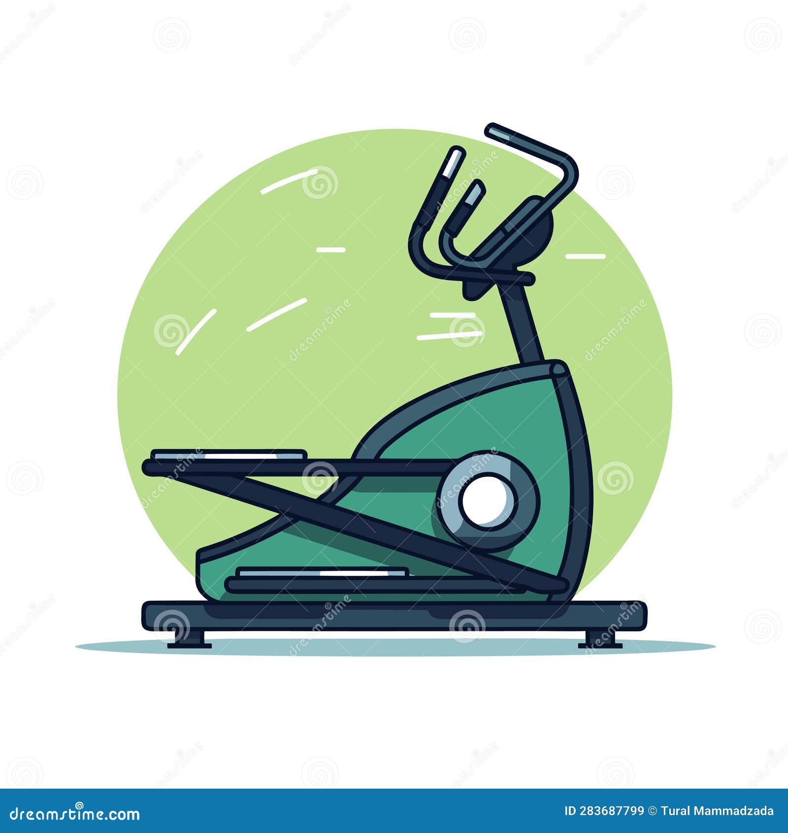 Vector of a Green Exercise Bike with a Green Circle in the Background ...