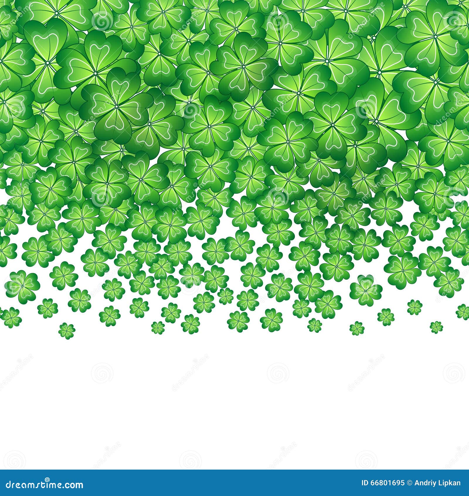 Vector Green Falling Clovers Isolated on White Background Stock ...