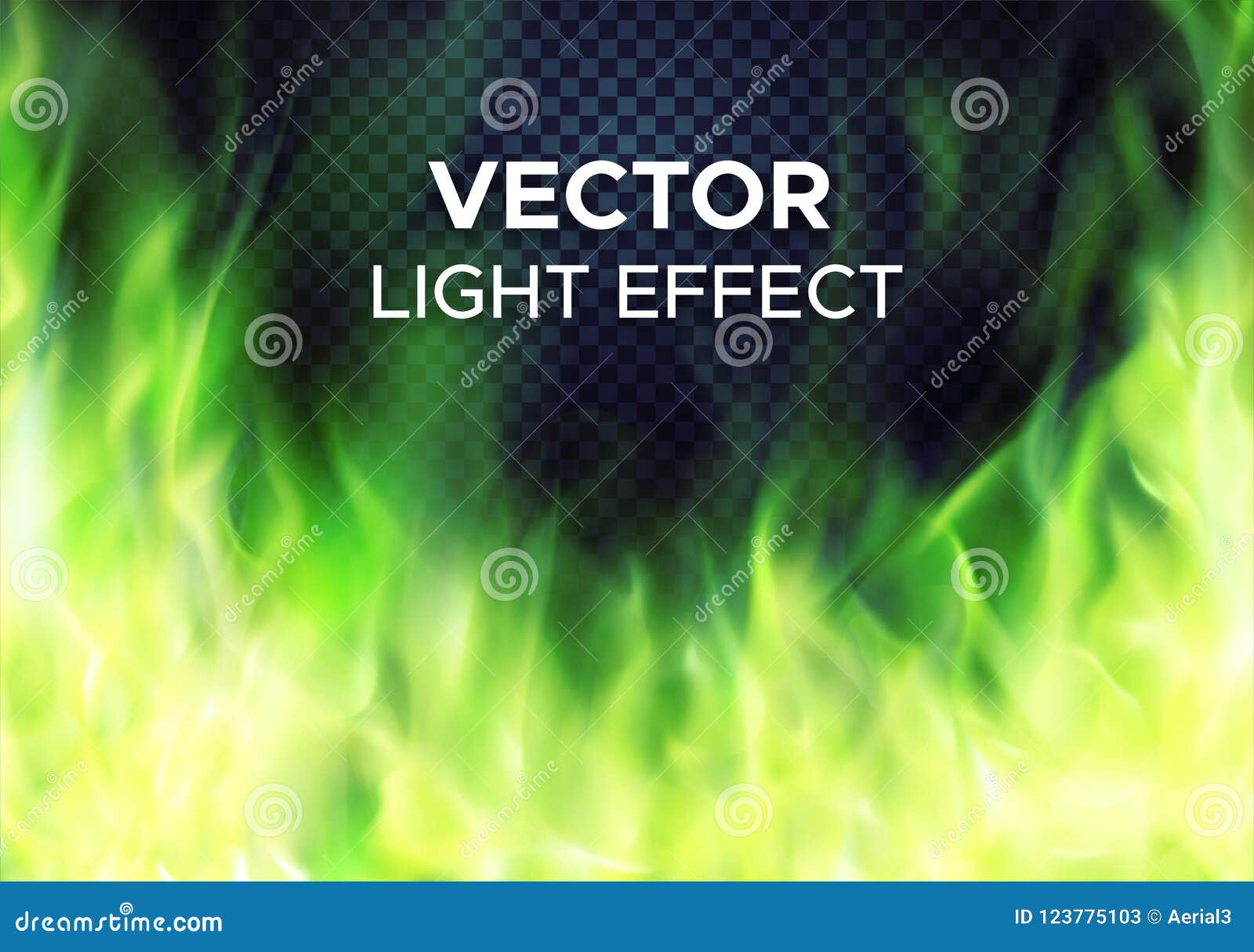 Vector Green Fire Flames on Transparent Background Stock Vector ...
